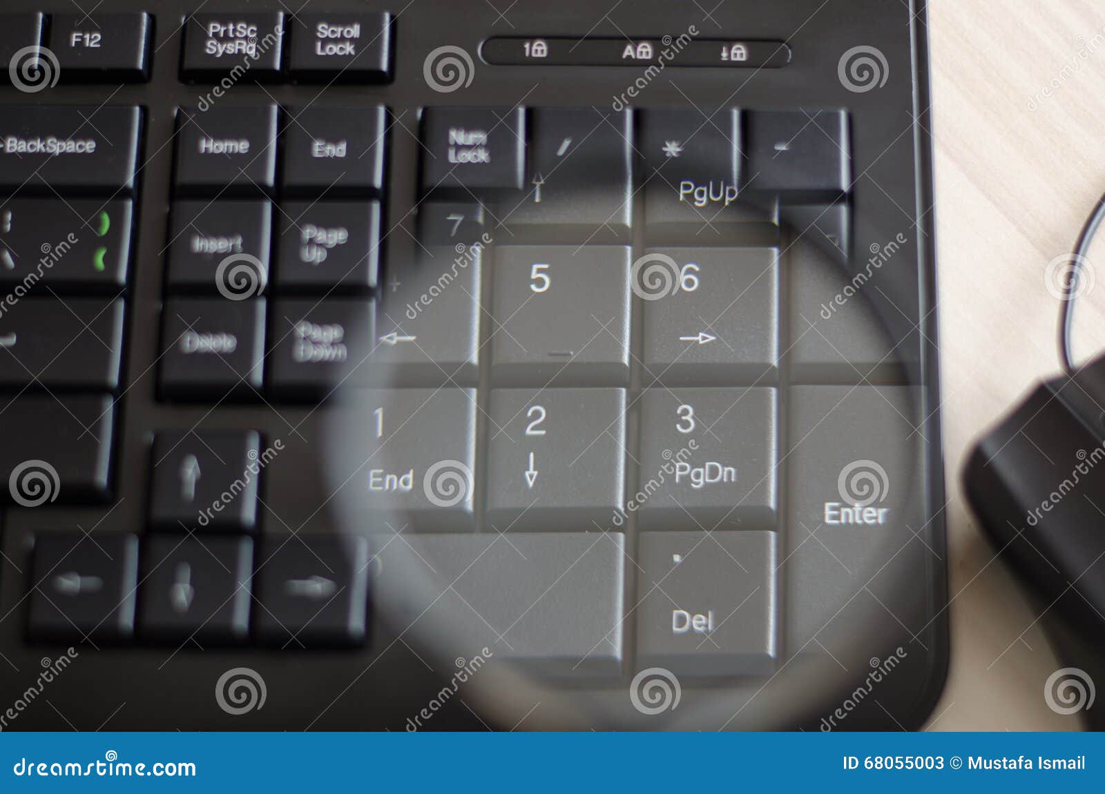 Numbers in Keyboard with Magnification Glass Stock Image - Image of ...