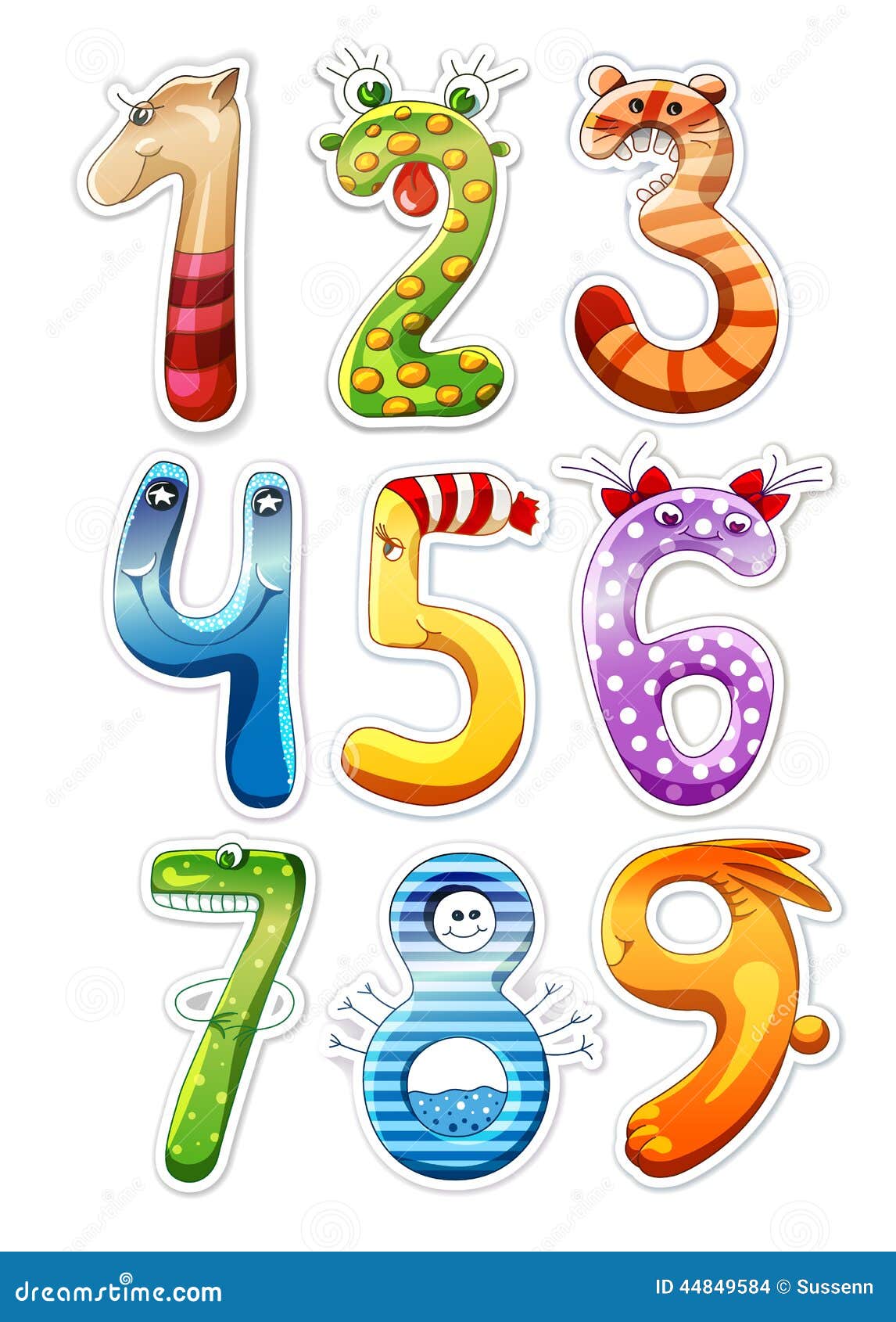 Numbers for Kids stock vector. Illustration of bright - 44849584