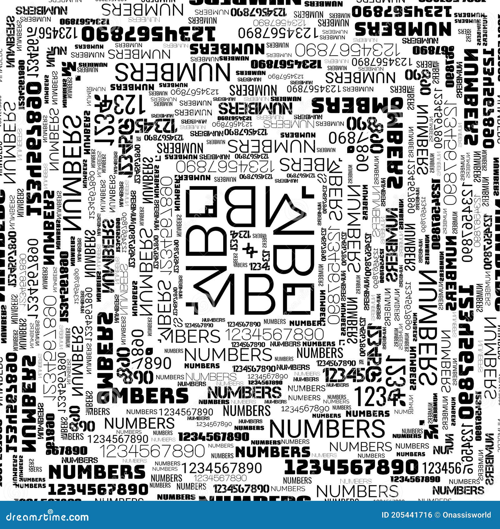 Numbers Letters Abstract Background Shapes Textured Blurred ...