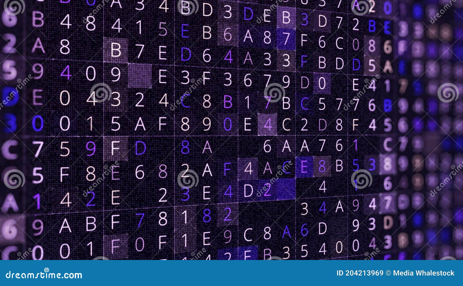 Numbers And Letters Abstract Colorful Background Seamless Loop Animation Hacker Attack