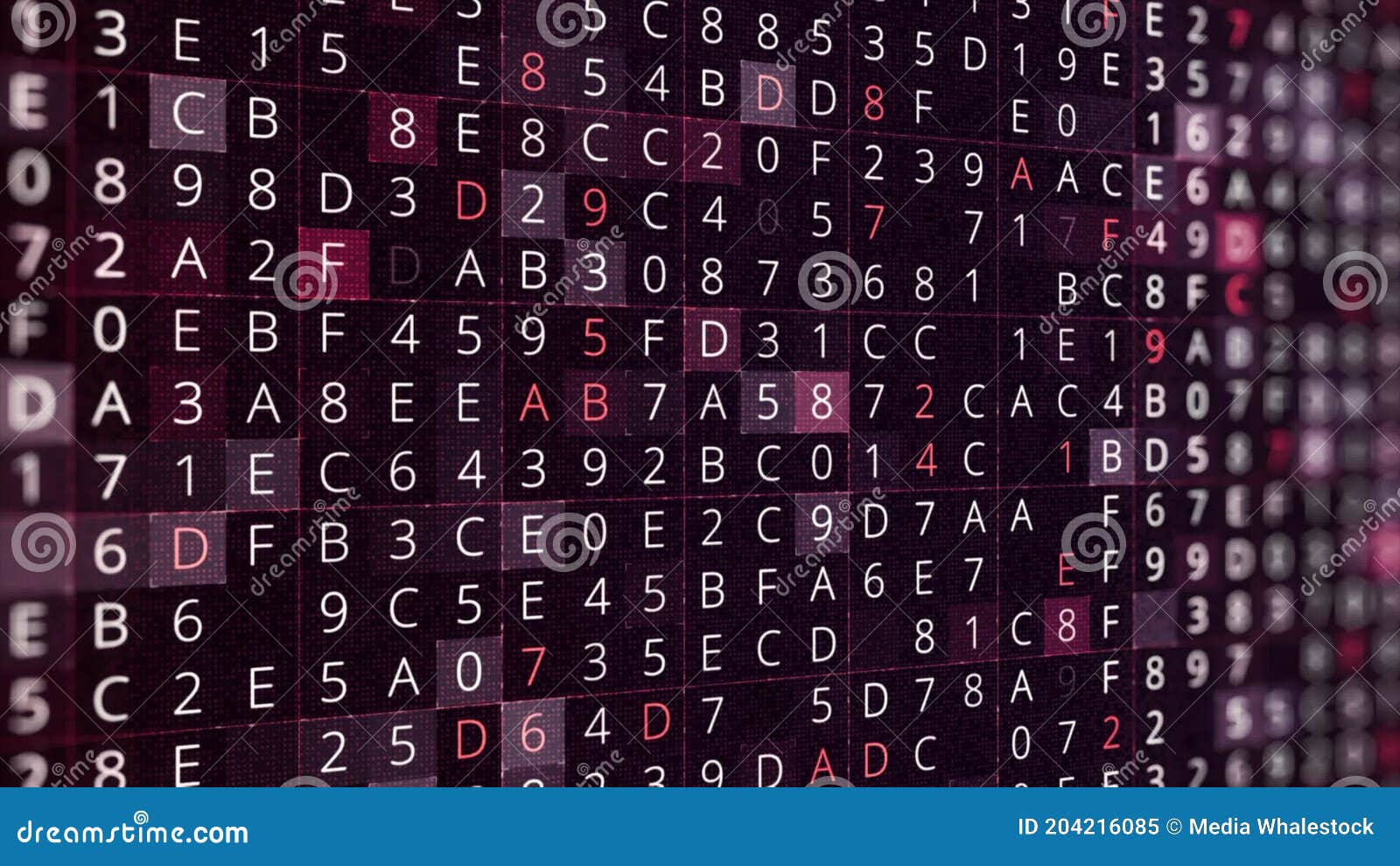 Numbers And Letters Abstract Colorful Background Seamless Loop Animation Hacker Attack