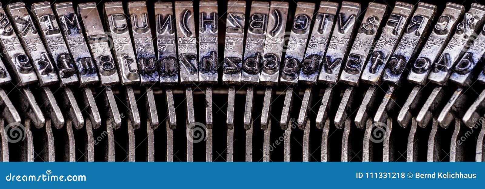 Numbers and Letters on an Old Typewriter Machine Stock Photo - Image of ...