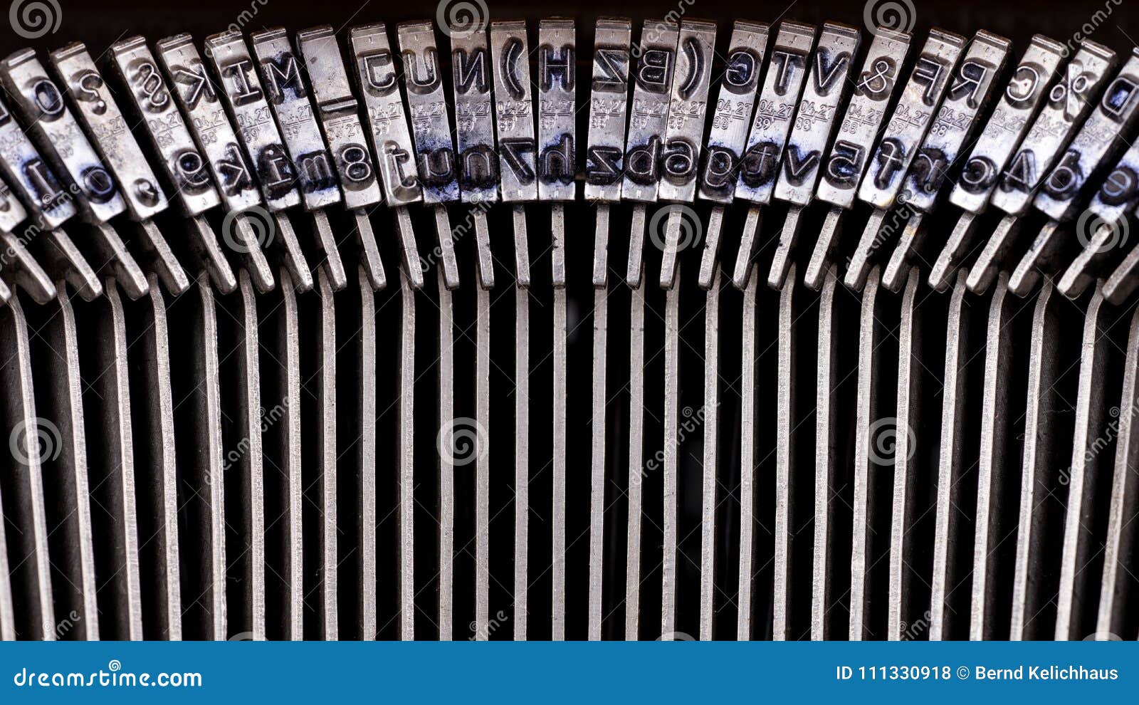 Numbers and Letters on an Old Typewriter Machine Stock Photo - Image of ...