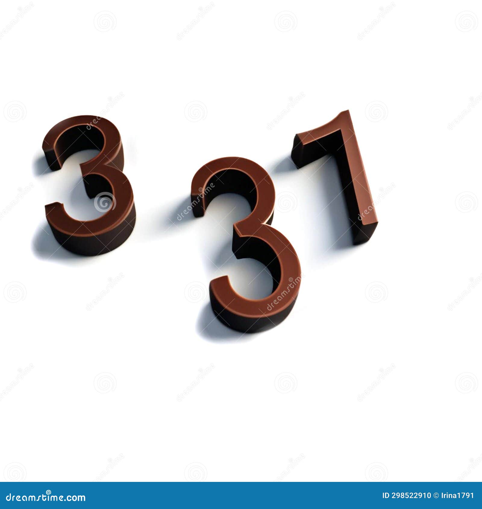 Numbers 1 and 3 on a Light Background Stock Illustration - Illustration ...