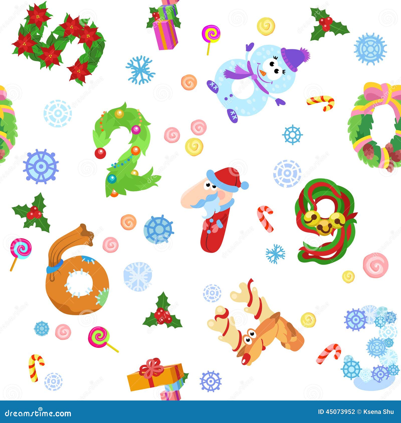 Numbers Like Symbols of the Christmas Pattern Stock Vector ...