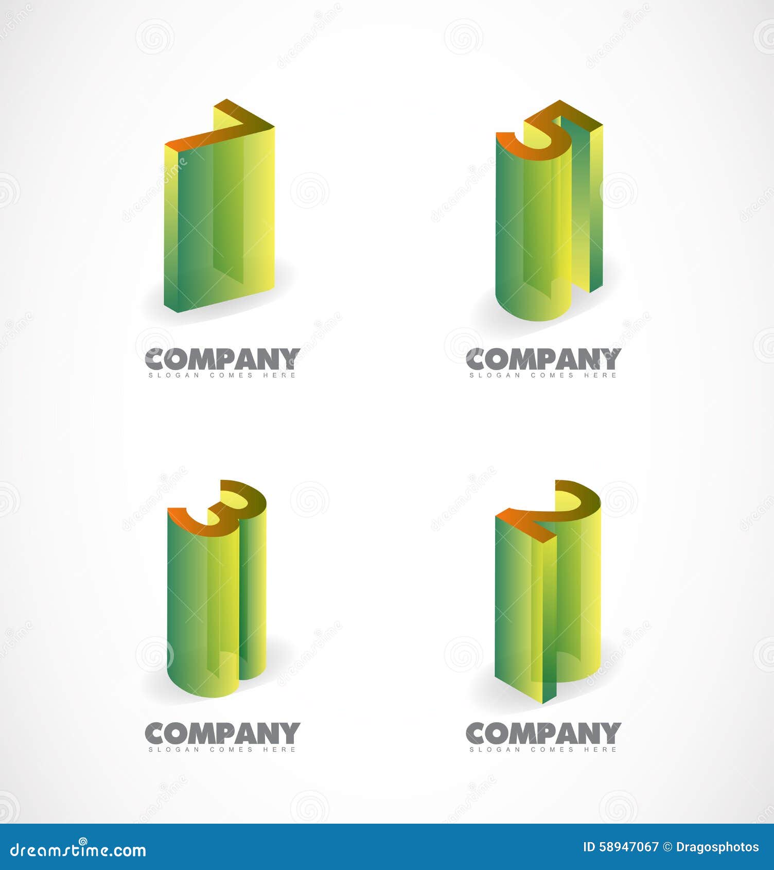 Numbers logo 3d set icon stock vector. Illustration of icon - 58947067