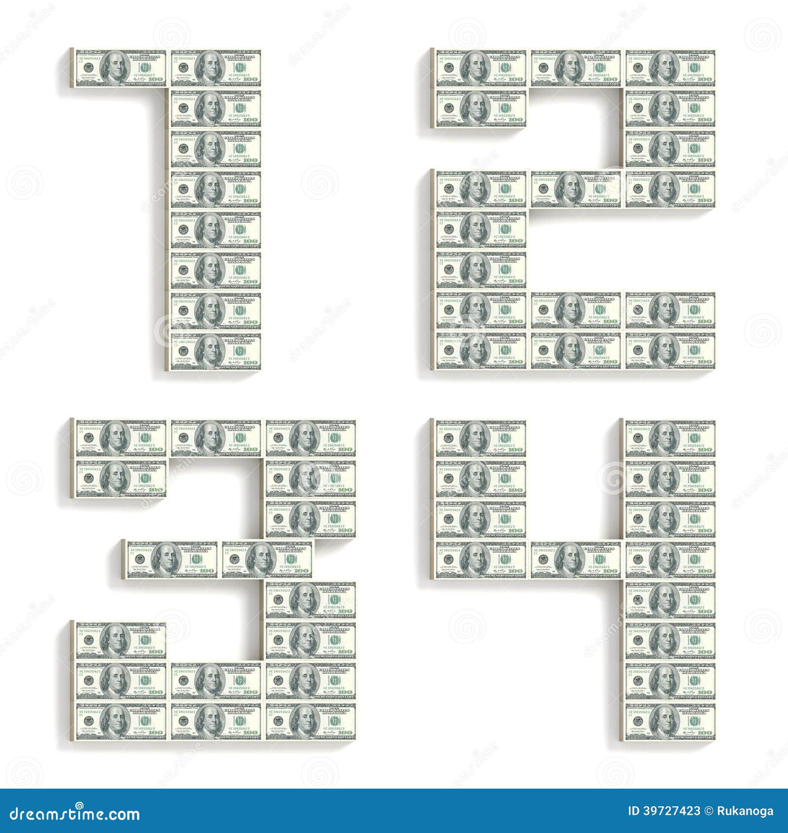 Numbers Made of Dollar Packs. Stock Image - Image of clearance ...