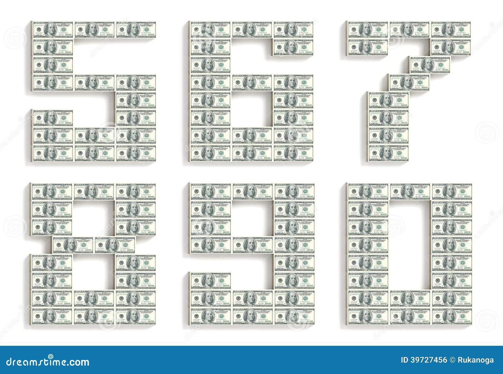 Numbers Made of Dollar Packs. Stock Photo - Image of invest, bill: 39727456