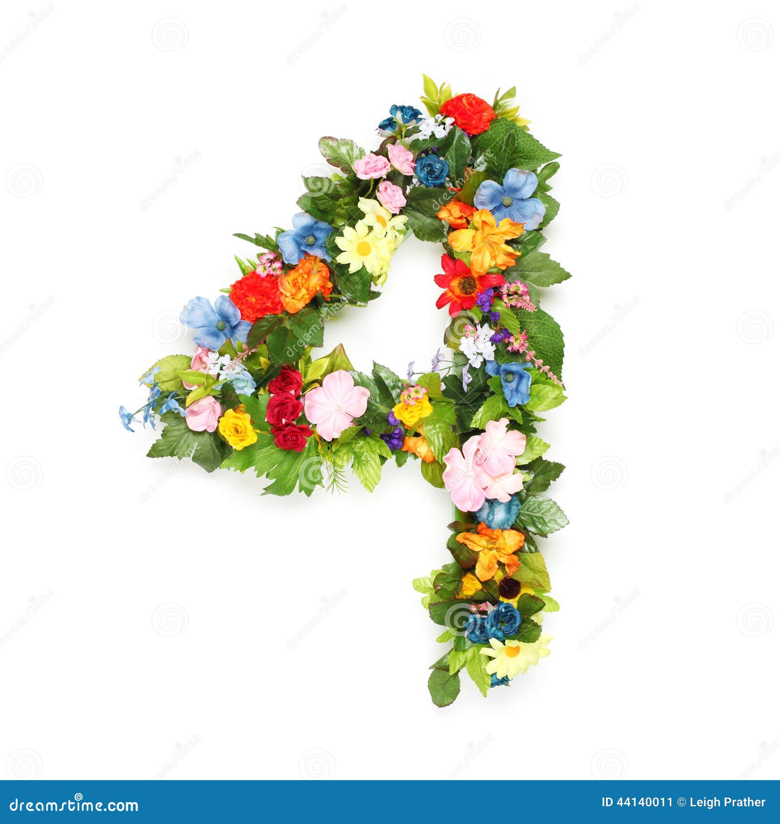 Numbers Made of Leaves & Flowers Stock Image - Image of numbers ...
