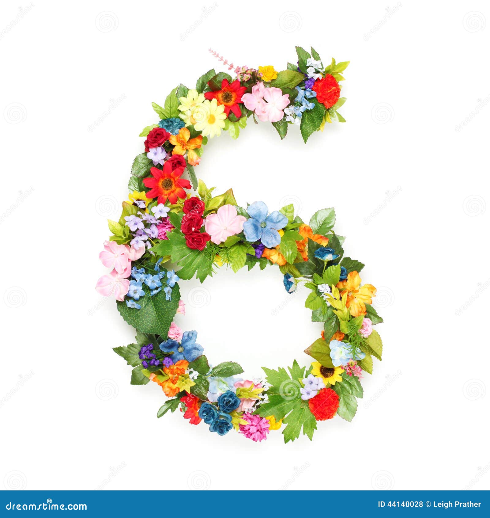 Numbers Made of Leaves & Flowers Stock Photo - Image of colorful ...