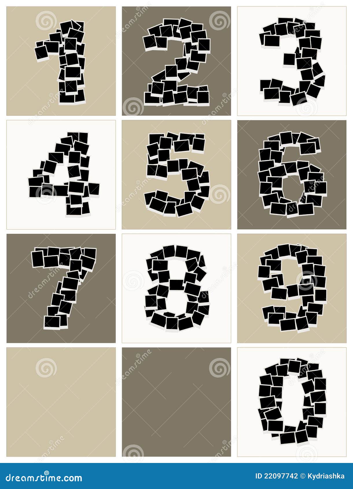 Numbers Made from Photo Frames, Insert Your Photos Stock Vector ...