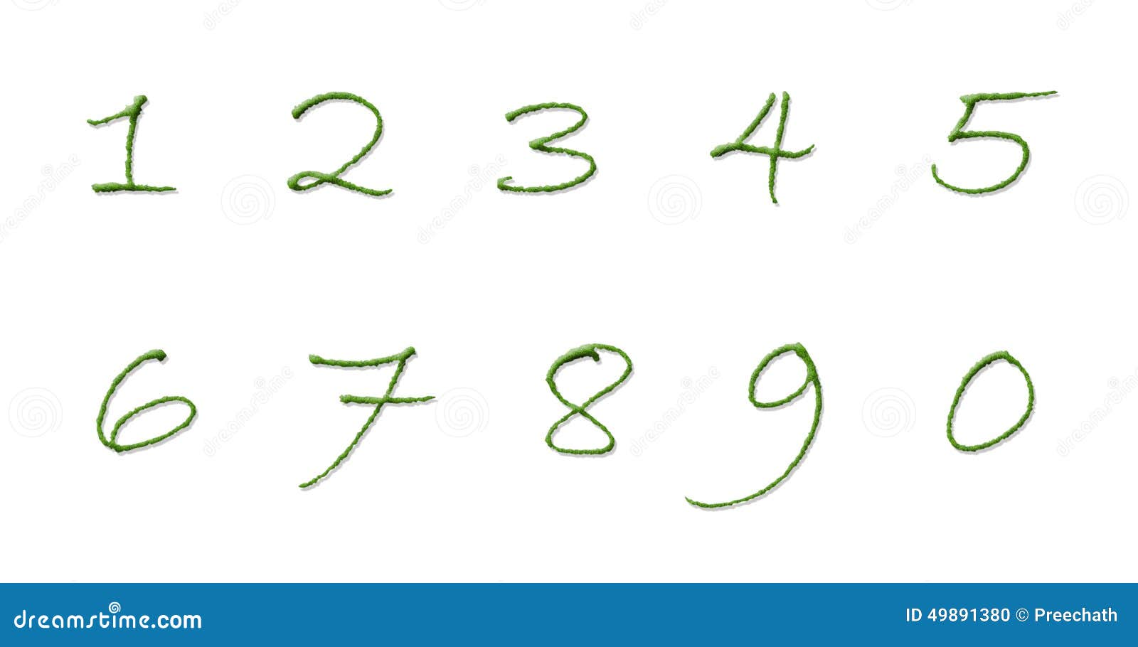 Numbers Made of Tree Leaves Isolated on White Background Stock Photo ...