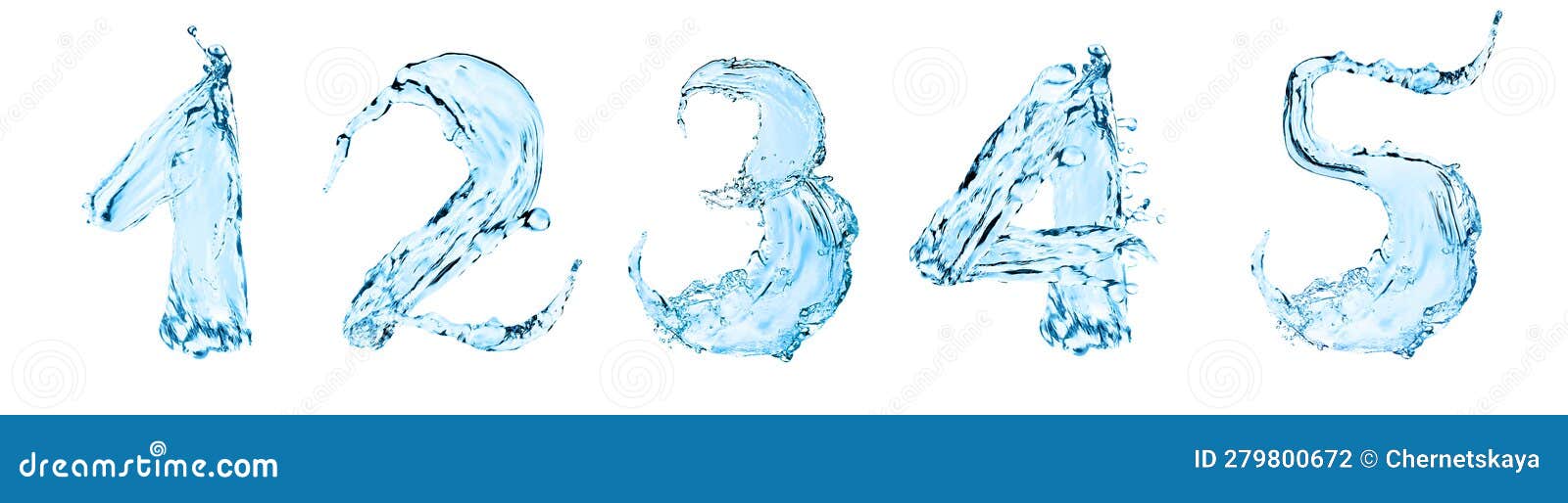 Numbers Made of Water on White Background, Collage Design 库存例证 - 插画 包括有 ...