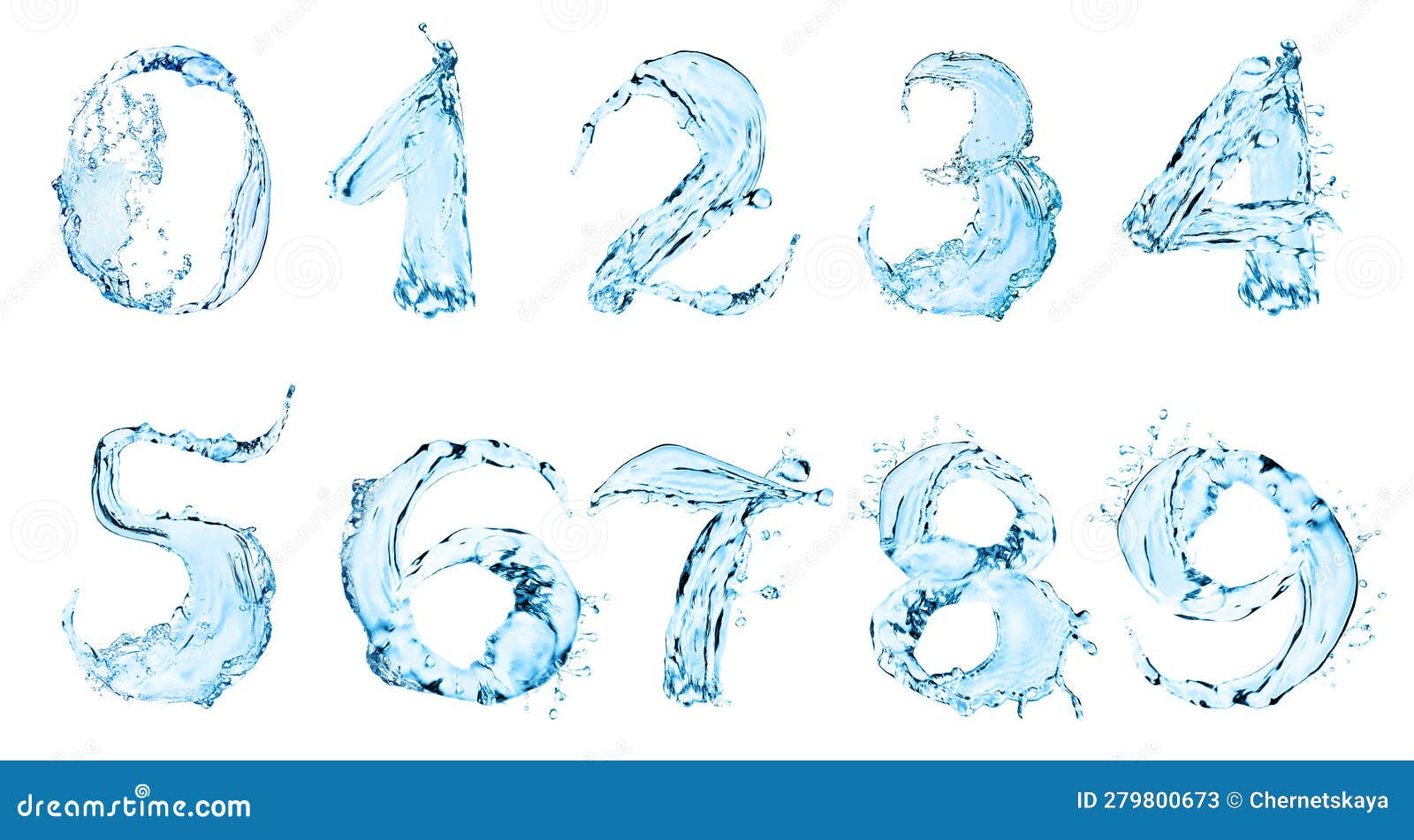 Numbers Made of Water on White Background, Collage Design 库存例证 - 插画 包括有 ...