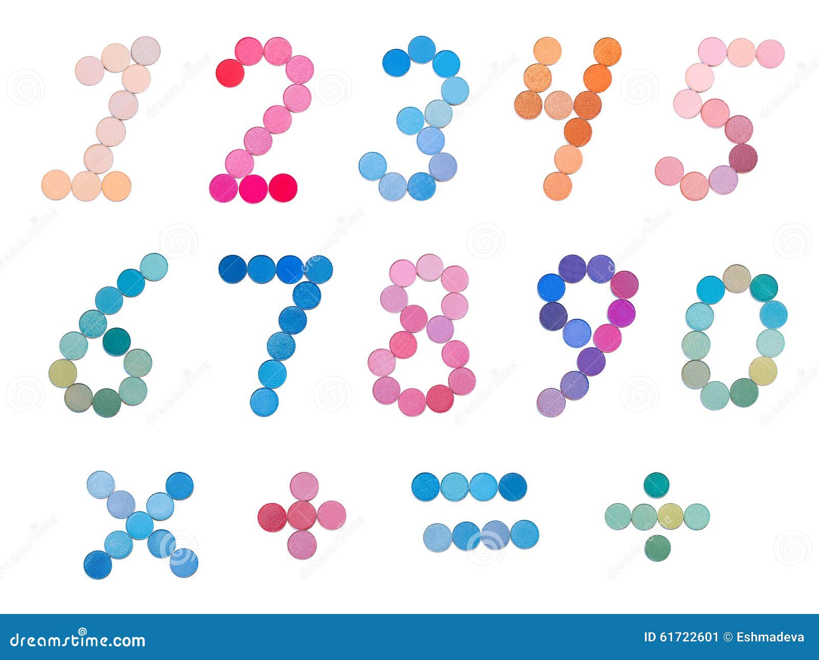 Numbers Make with Eyeshadow Palettes Stock Illustration - Illustration ...