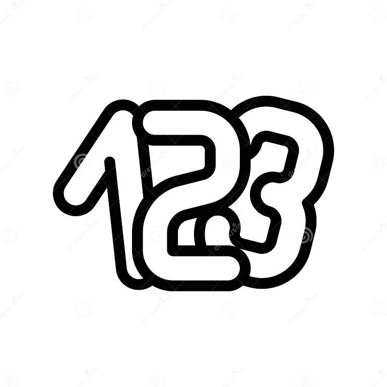 Numbers Math Science Education Line Icon Vector Illustration Stock ...