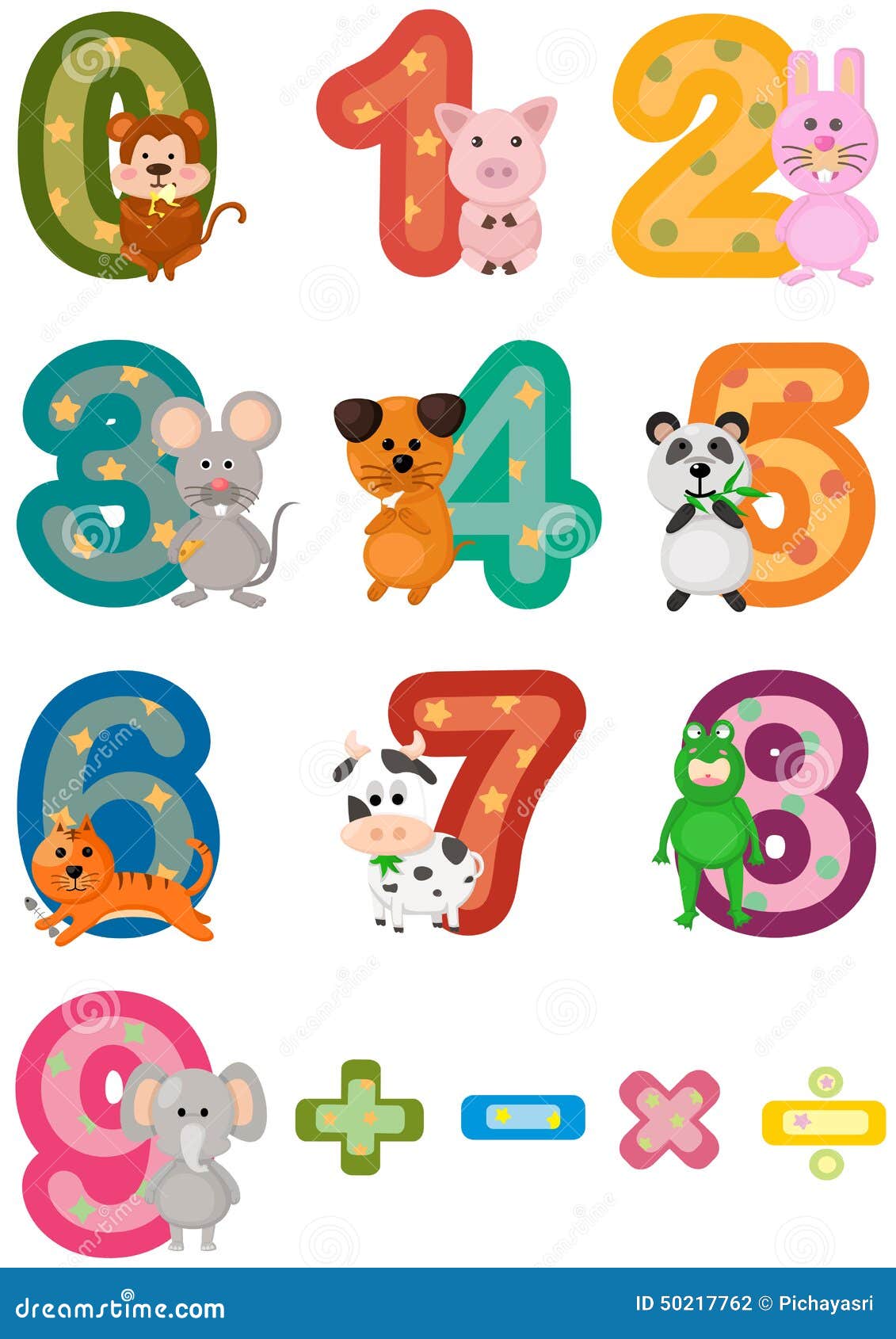 Numbers Mathematics with Animals Stock Vector - Illustration of ... Numbers Mathematics with Animals Stock Vector - Illustration of ...