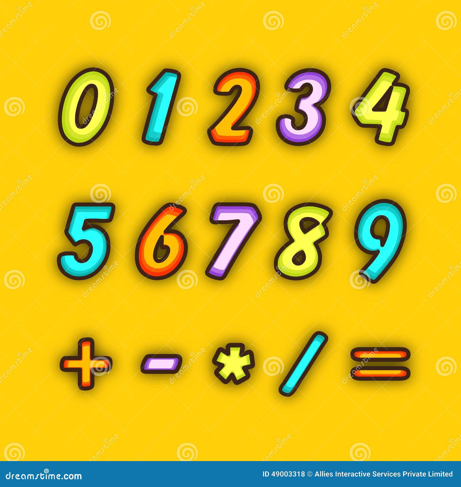 Numbers with maths symbol. stock illustration. Illustration of maths ...