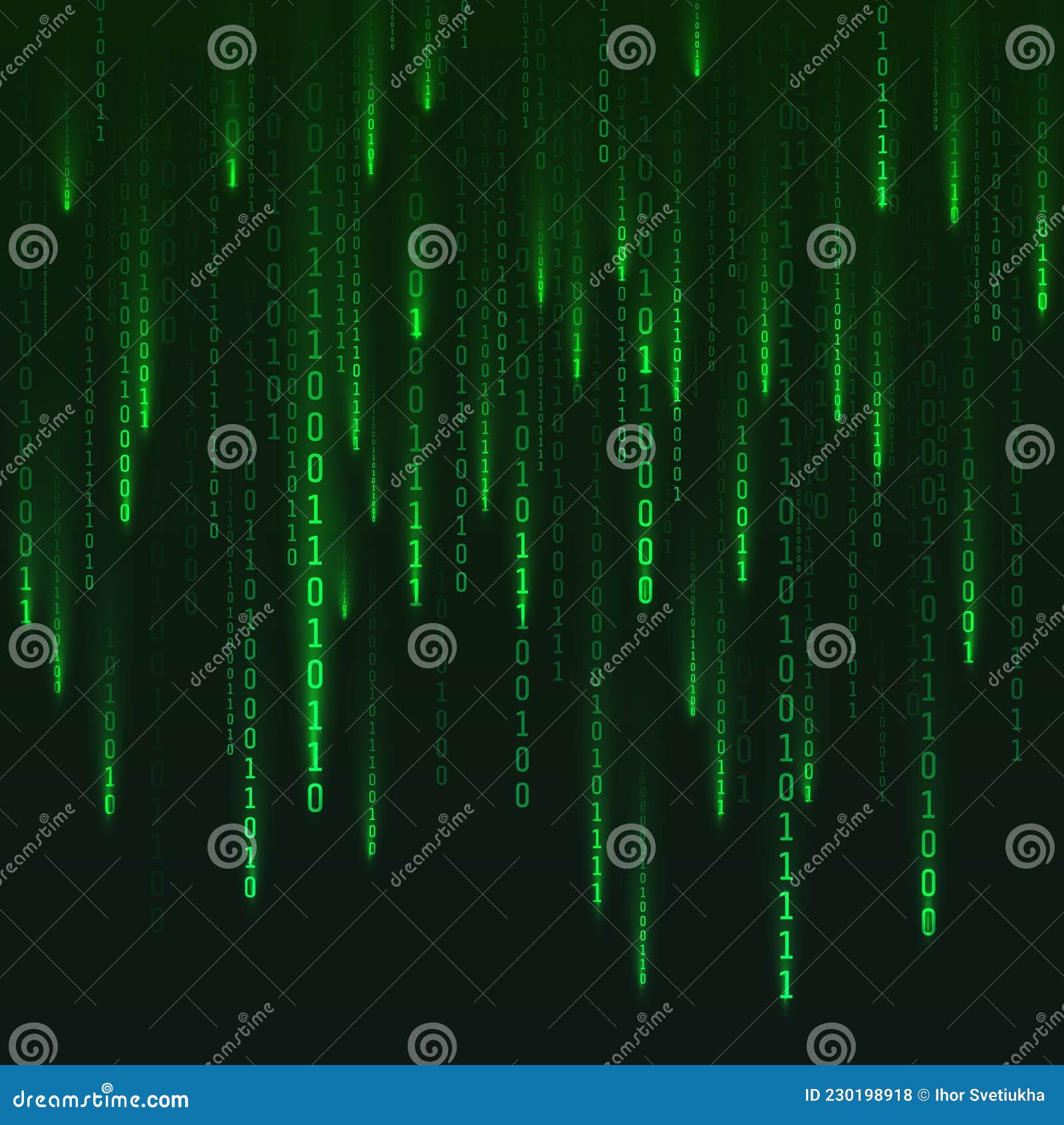 Numbers Matrix Generated. Digital Virtual Reality Visualization. Green ...