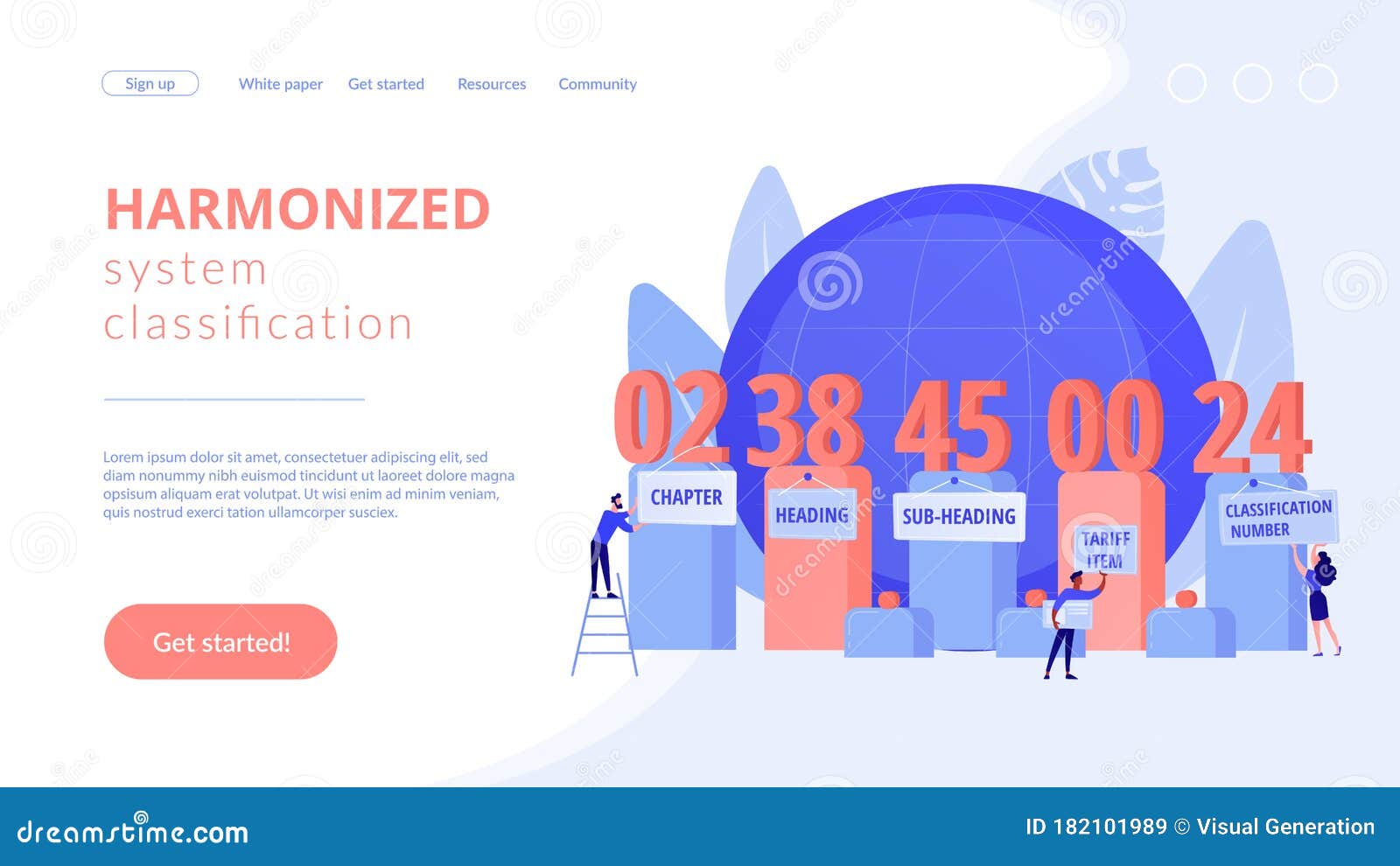 The Harmonized System Concept Landing Page Stock Vector - Illustration ...