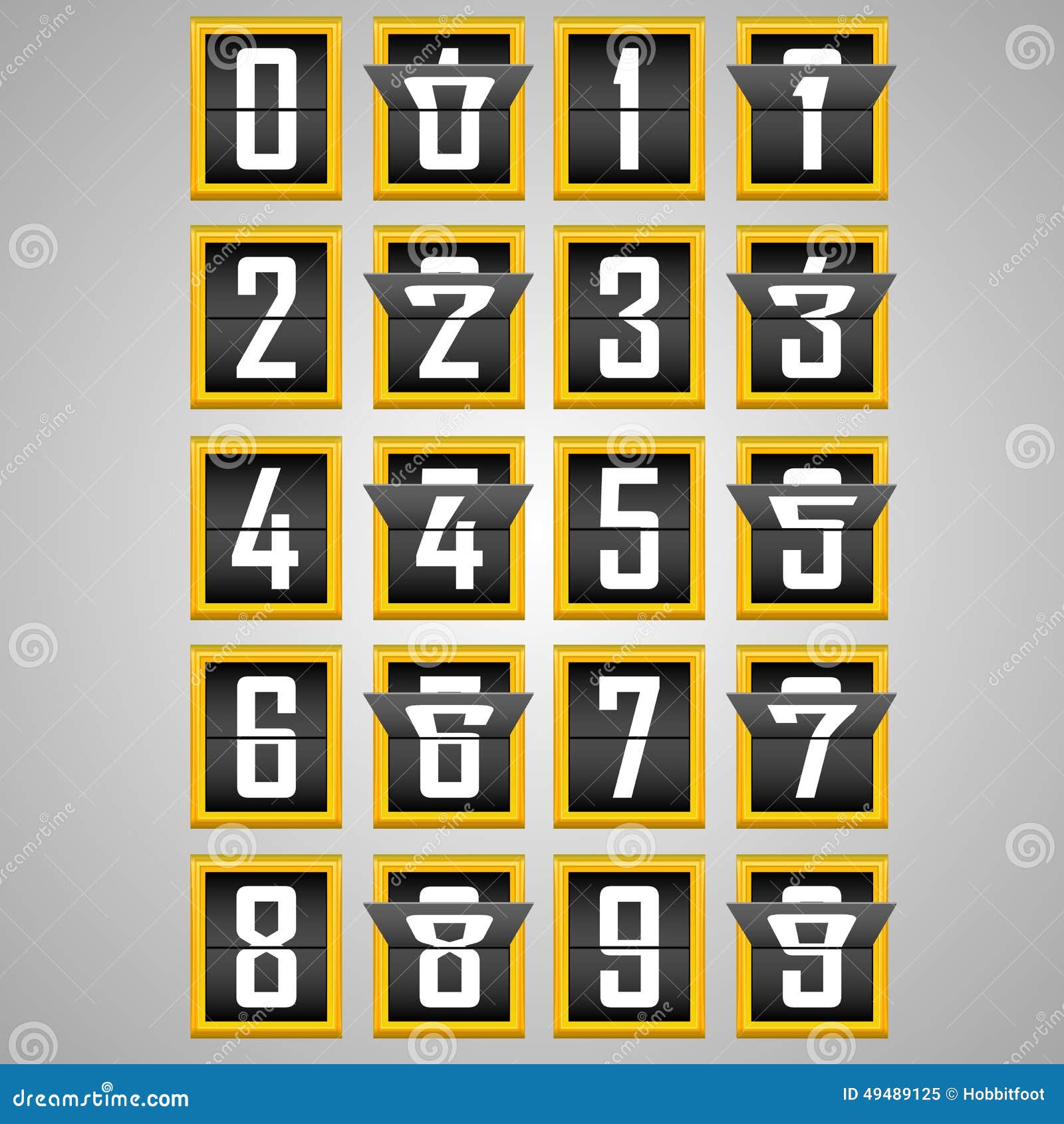 Numbers from Mechanical Scoreboard Alphabet Stock Vector - Illustration ...