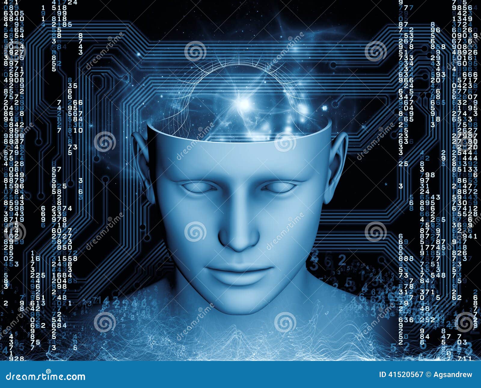 Numbers of the Mind stock illustration. Illustration of awareness ...