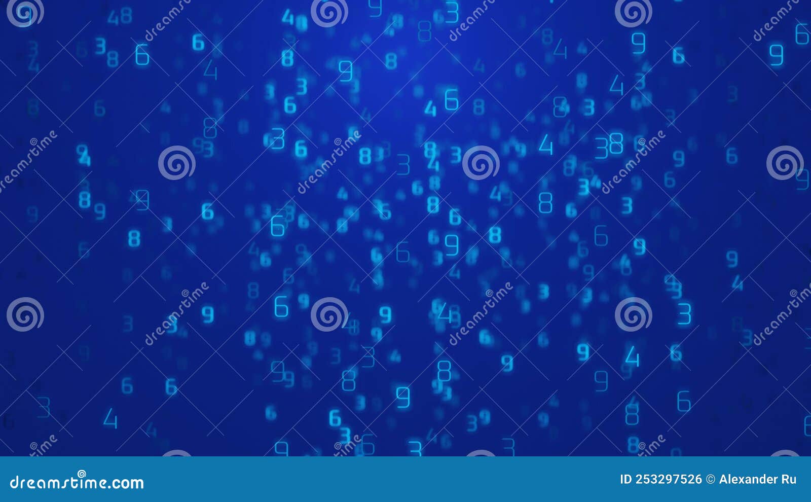 Numbers Move from Top To Bottom. Digital Background Stock Footage ...
