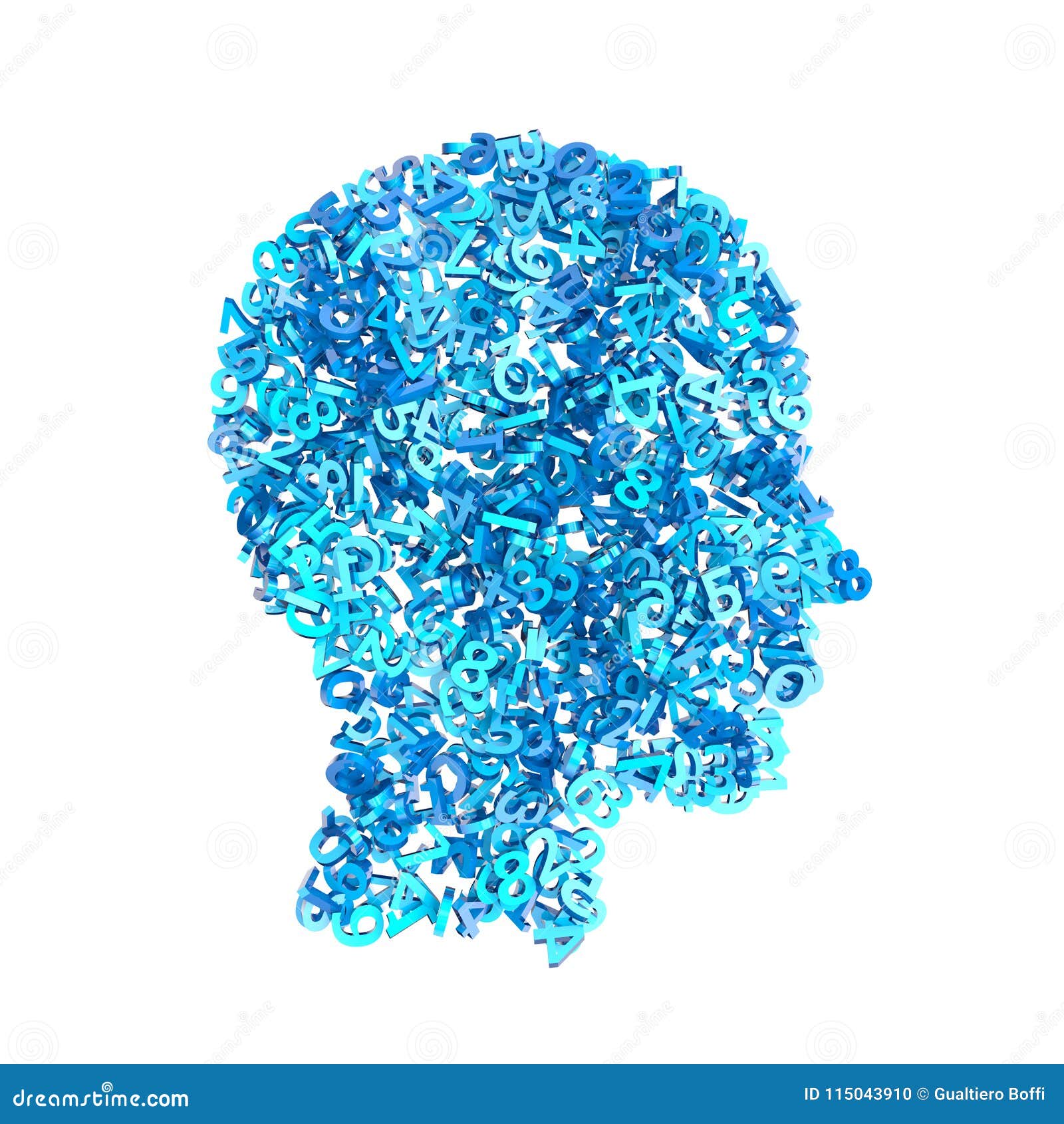Numbers in my mind stock illustration. Illustration of mind - 115043910