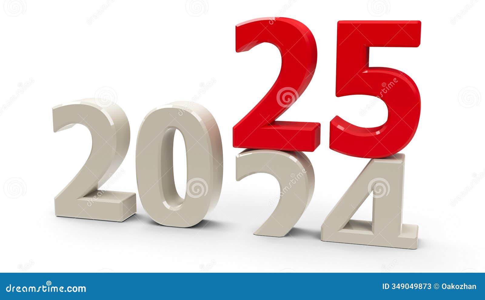 Numbers 2024-2025 New year stock illustration. Illustration of cream ...