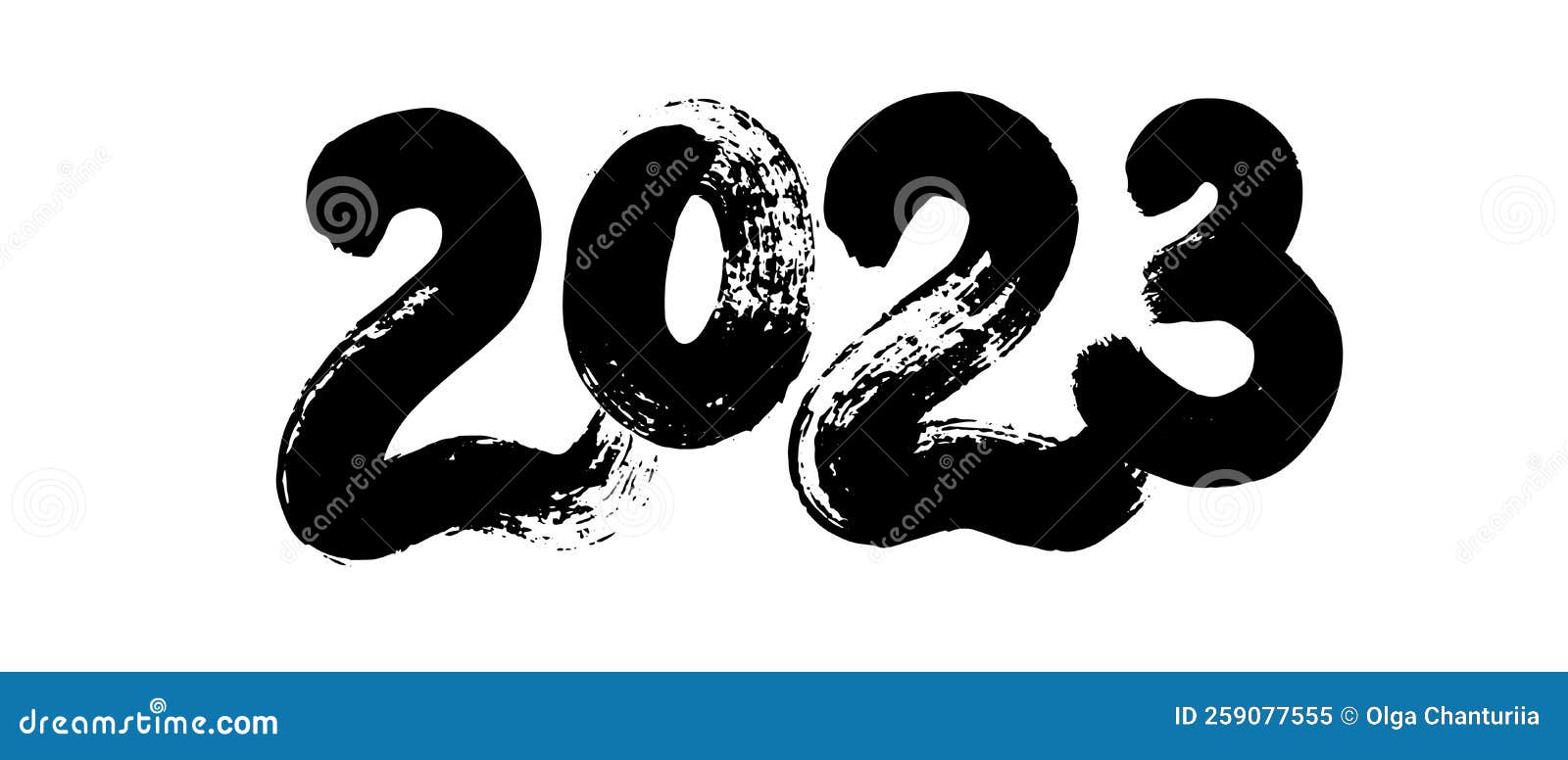 2023 Numbers. New Year Design Element. Grunge Hand Painted Texture ...