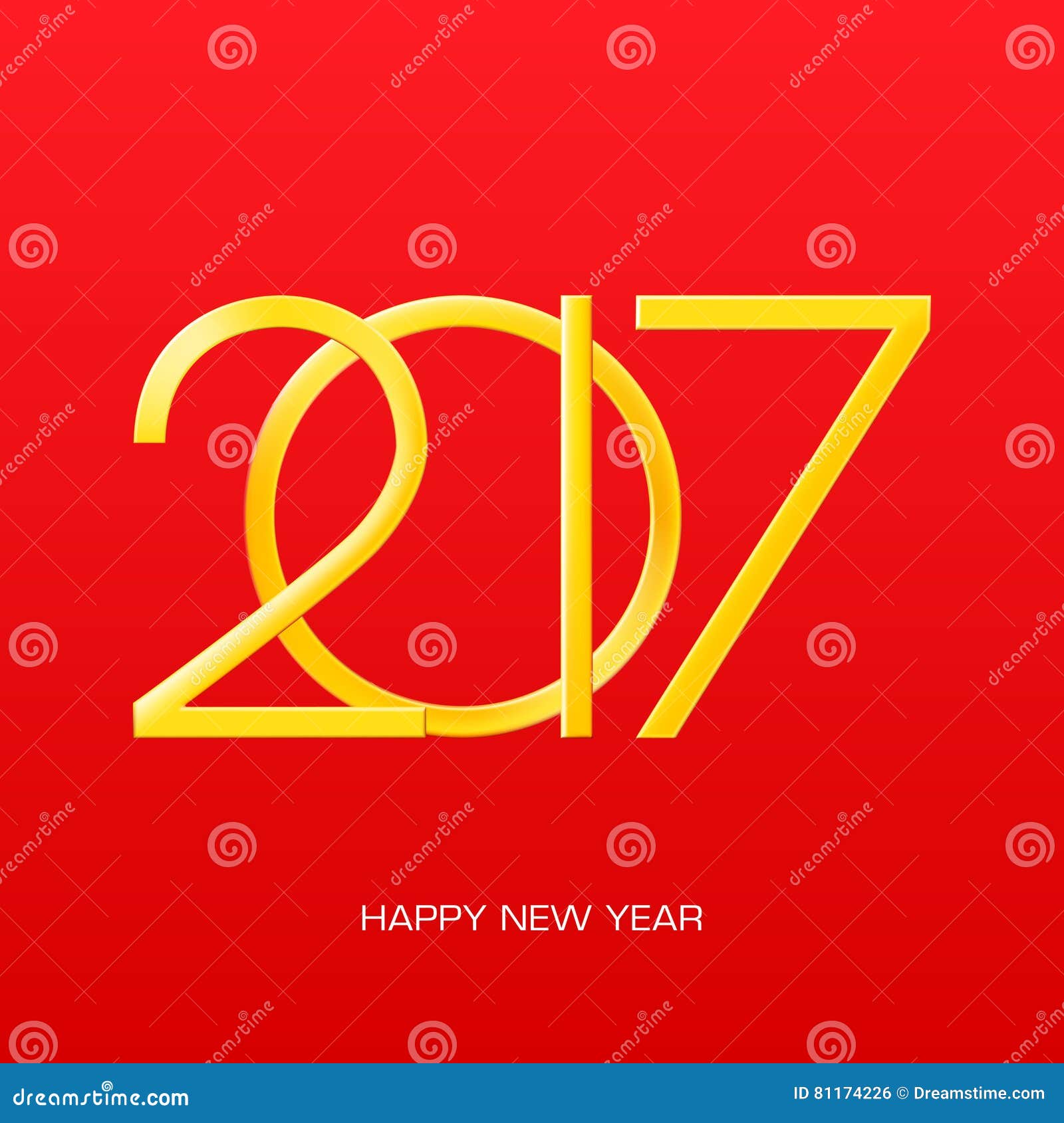 2017 Numbers of New Year on Red Gradient Background Stock Vector ...