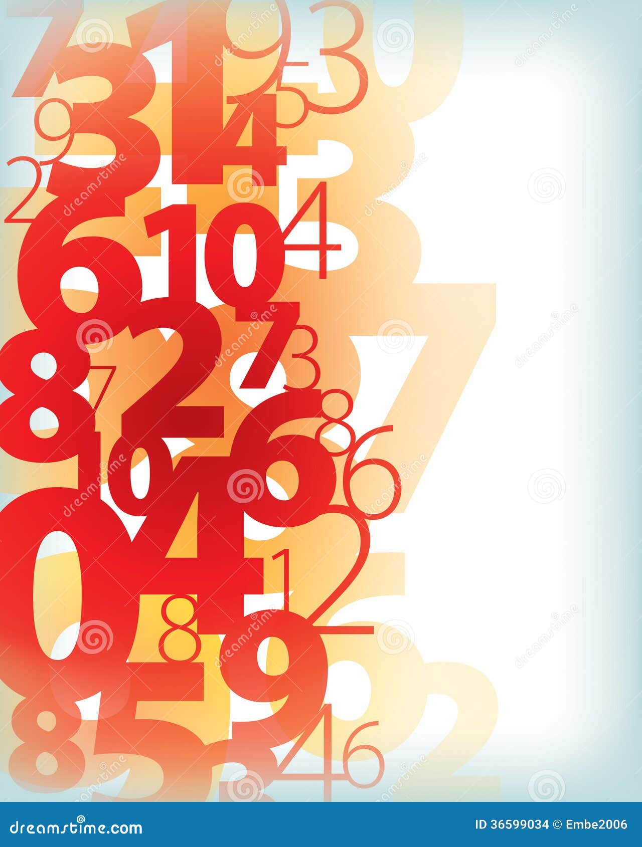 Numbers Number Background stock vector. Illustration of flow - 36599034