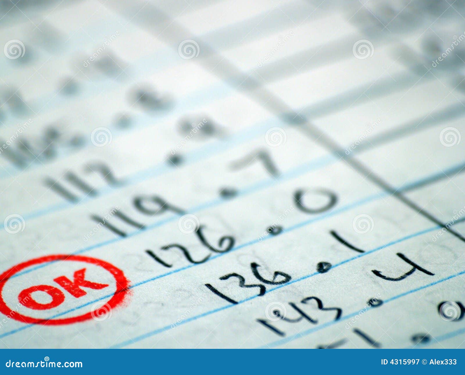 Numbers with OK stamp stock image. Image of help, successful - 4315997