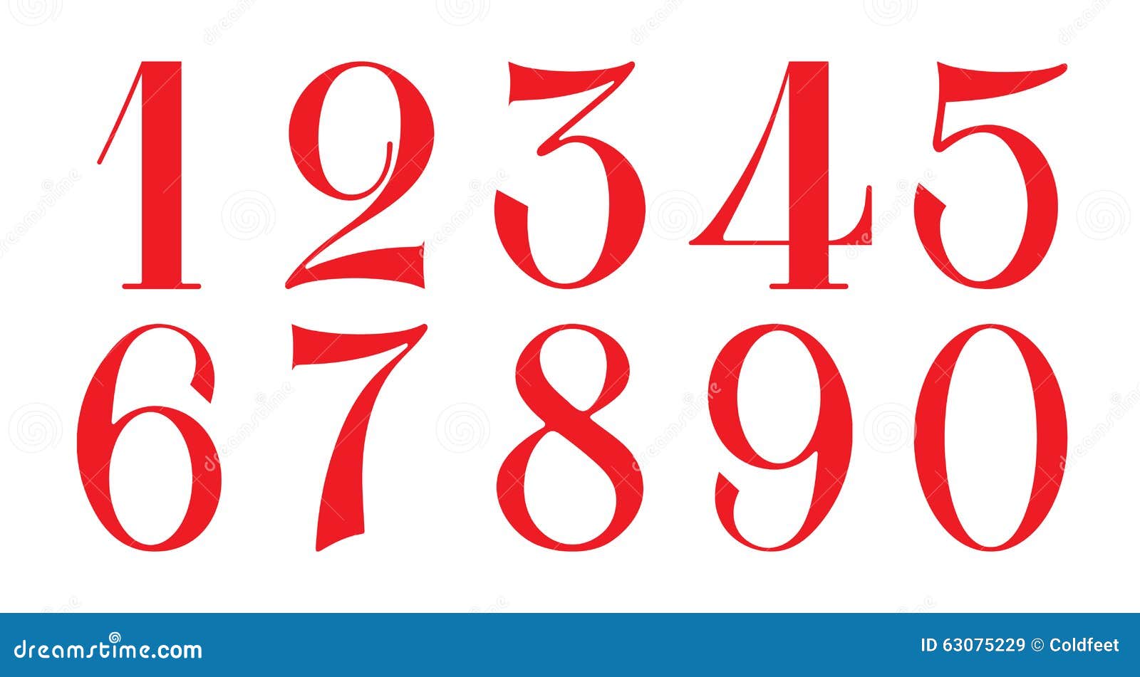 Numbers stock vector. Illustration of sign, font, math - 63075229