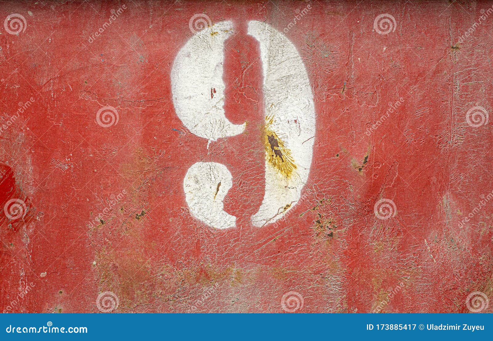 Numbers on an Old Rusty Metal Background. Texture of Old Paint and Rust ...