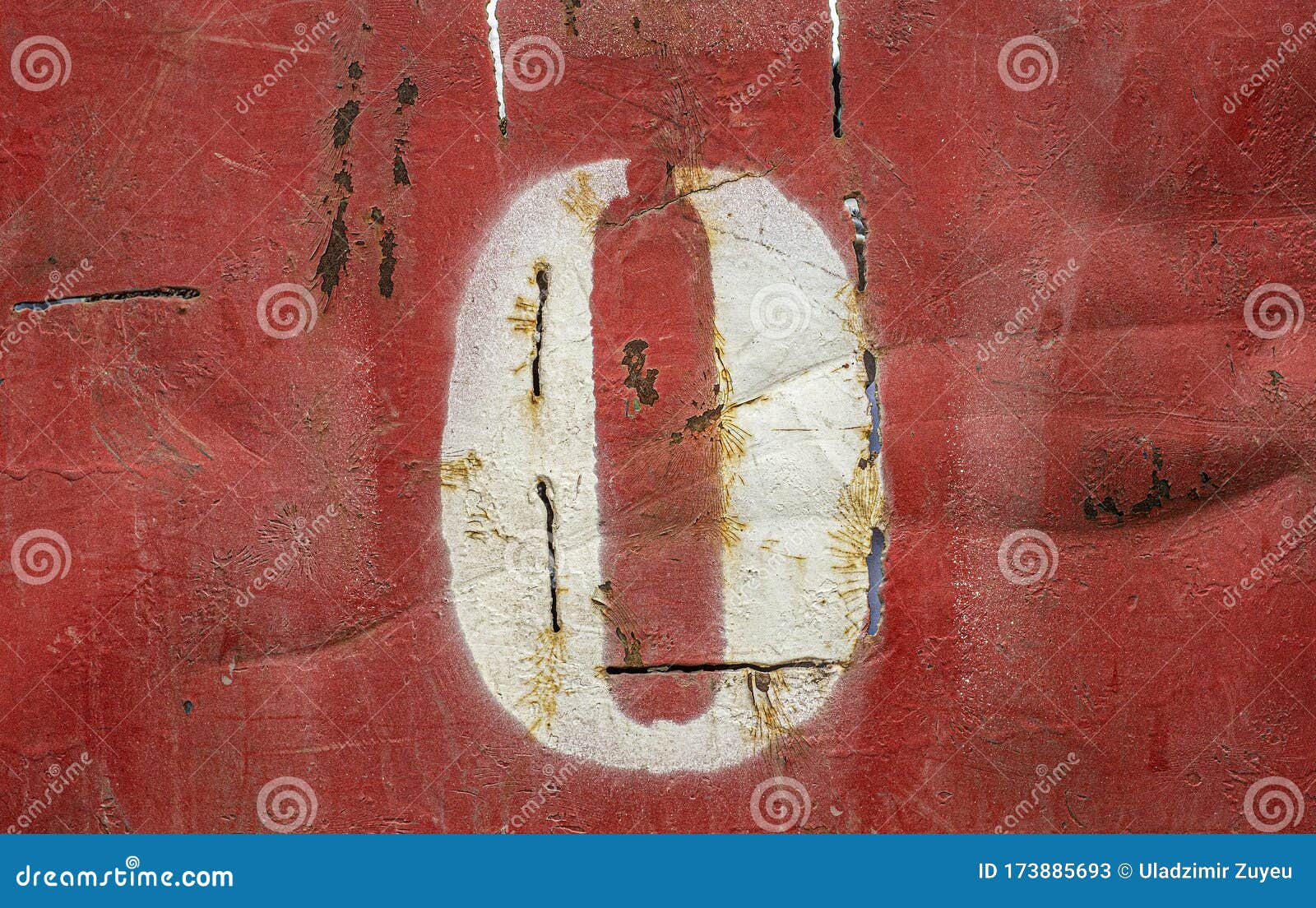 Numbers on an Old Rusty Metal Background. Texture of Old Paint and Rust ...