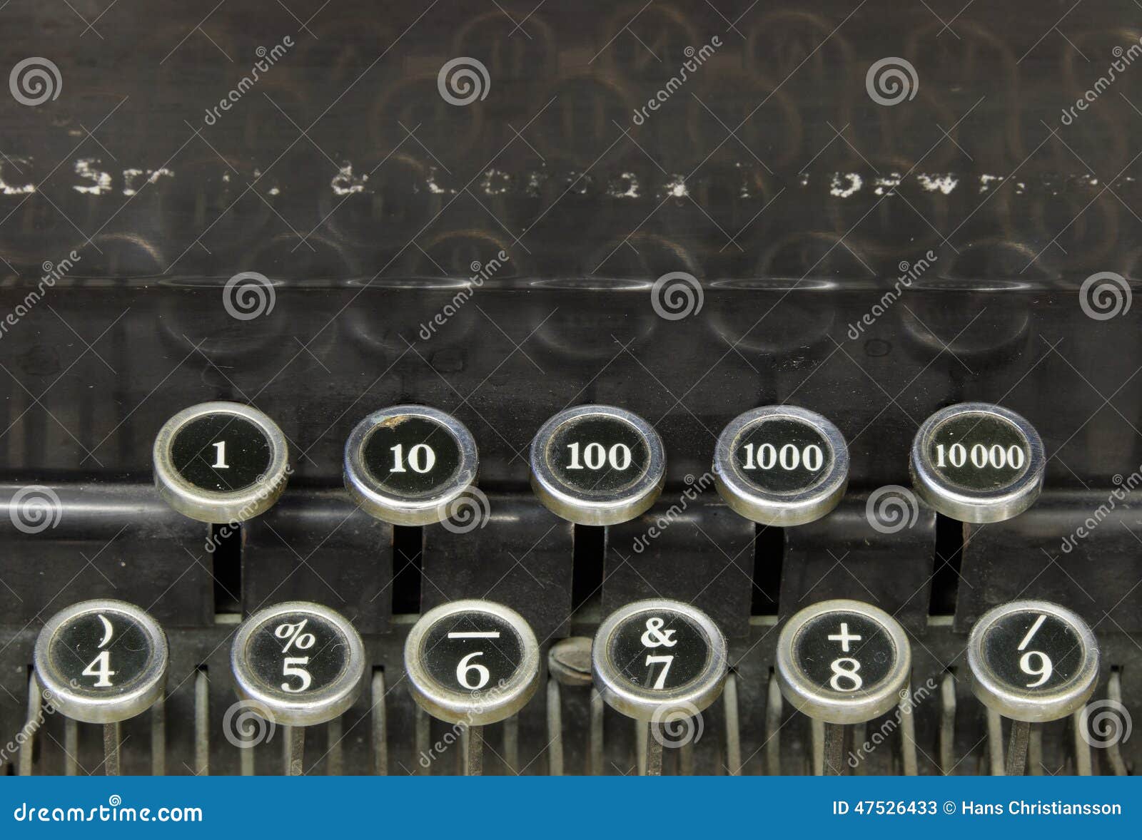 Old Numbers By Typewriter. Vintage Font Royalty-Free Stock Photo ...