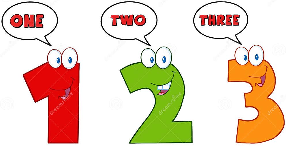 Numbers One,Two and Three stock vector. Illustration of character ...