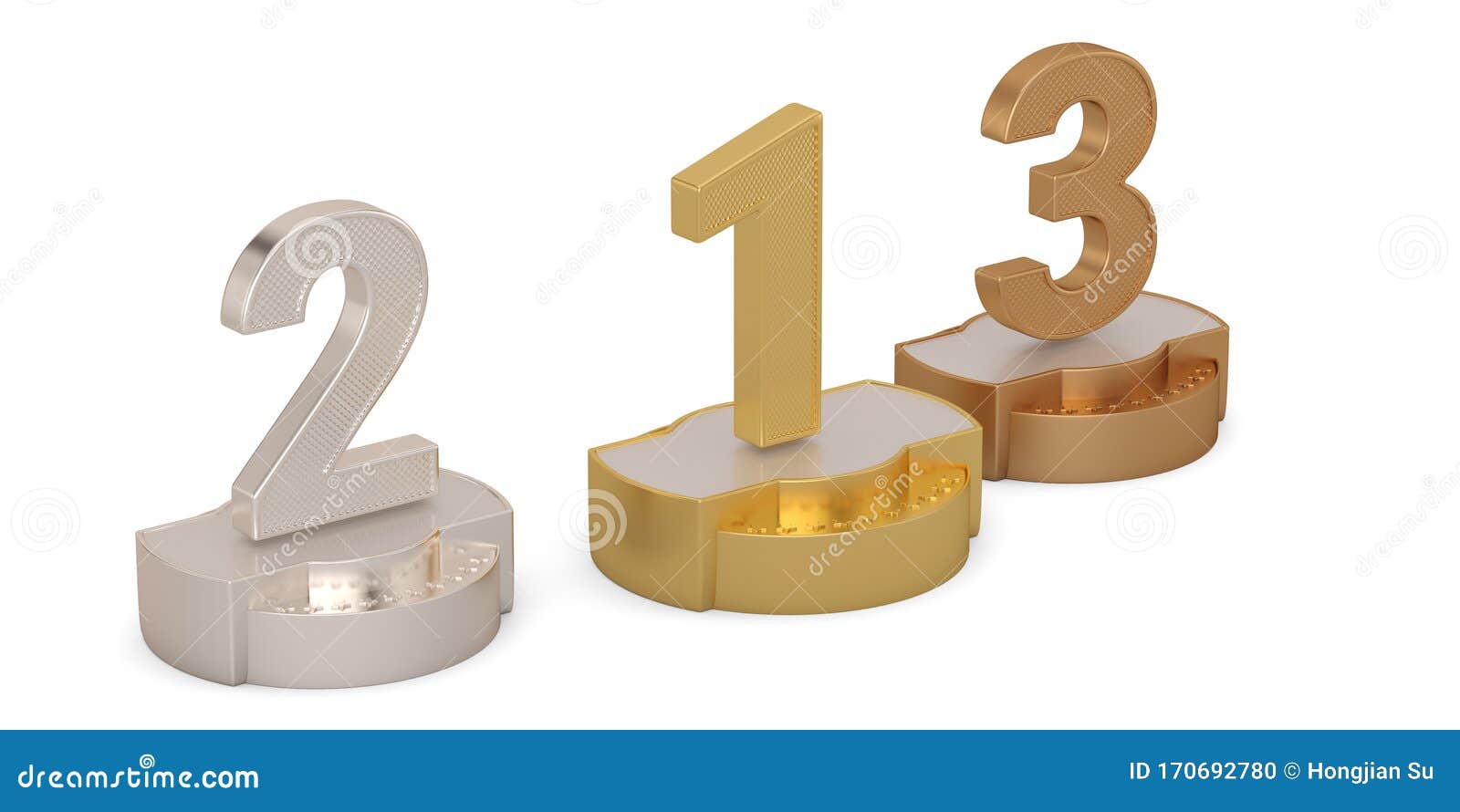 Numbers 1, 2, 3 One, Two, Three of Different Colors Isolated on White ...