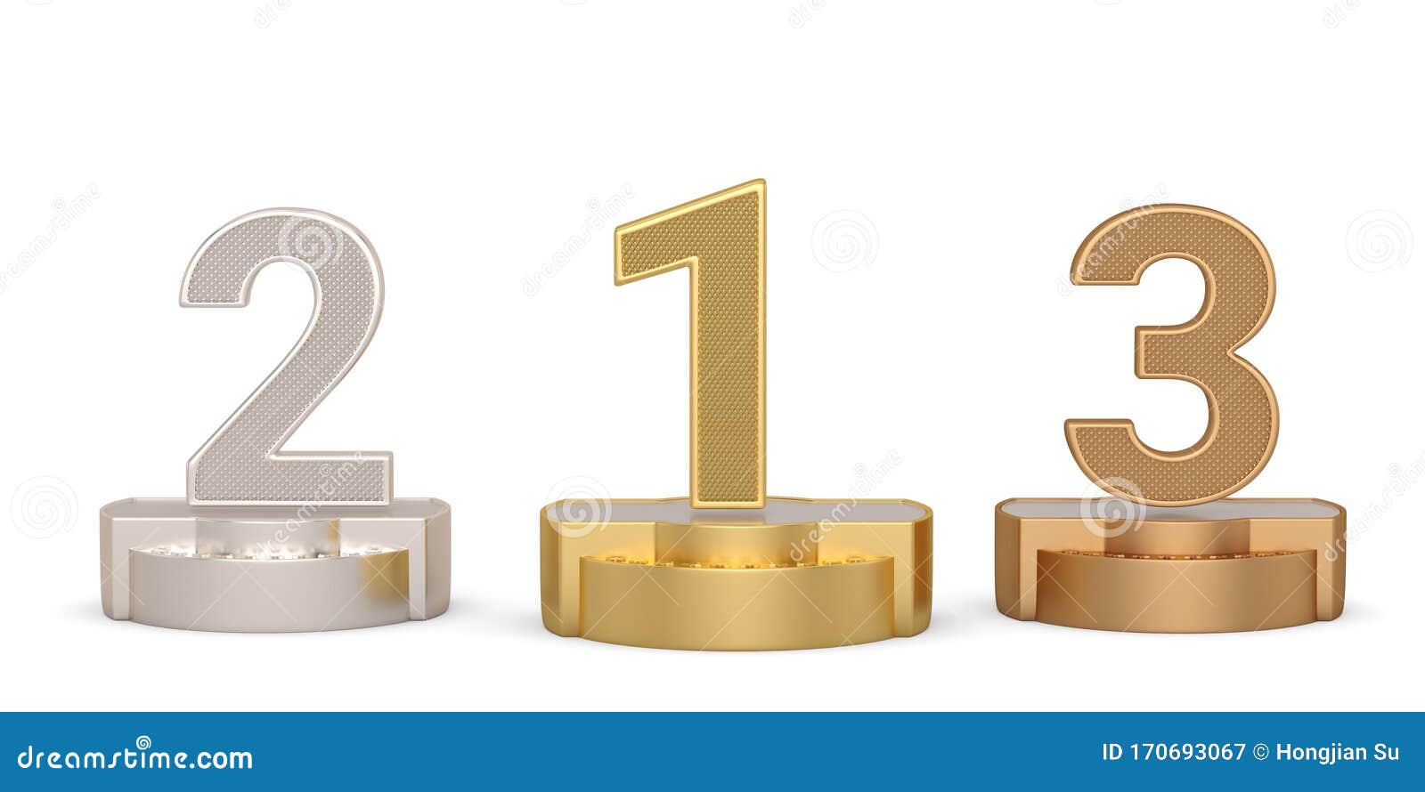 Numbers 1, 2, 3 One, Two, Three of Different Colors Isolated on White ...