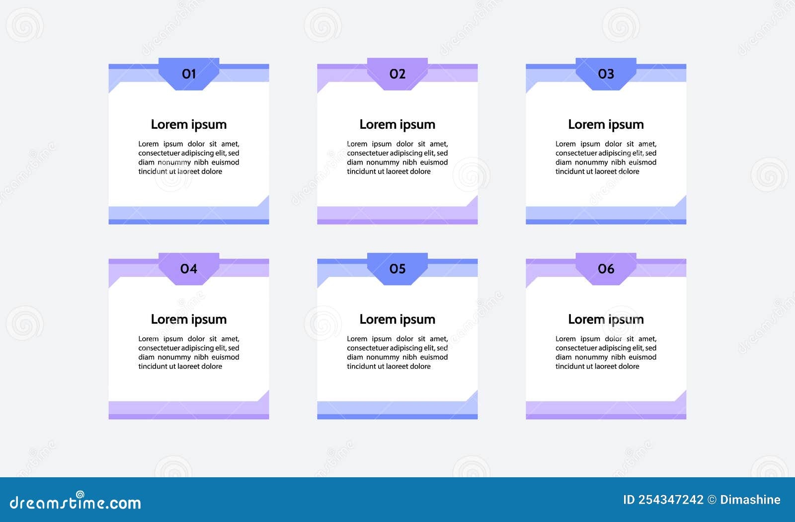 Numbers 6 Options or Steps. Process, Index. Vector Isolated ...