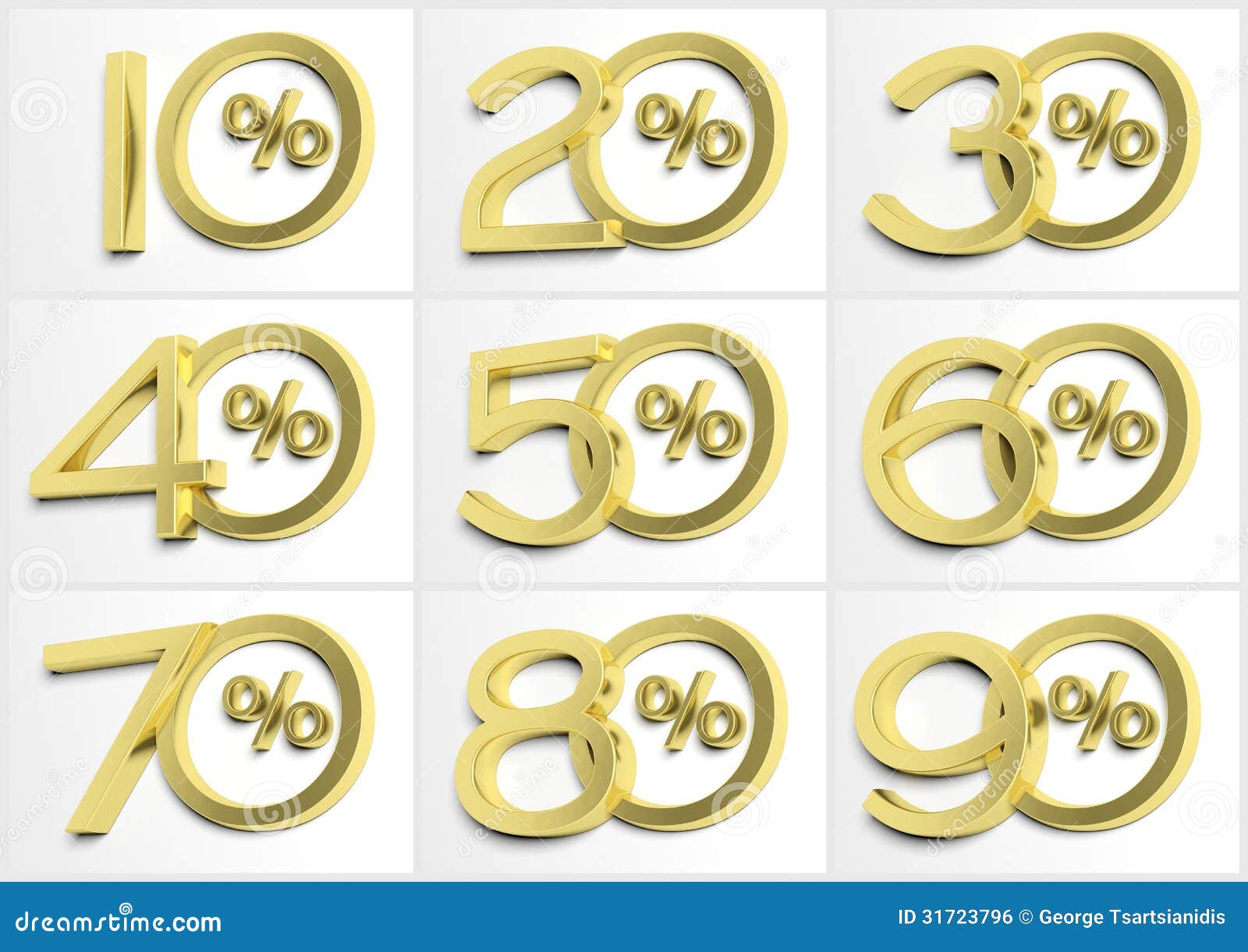 Numbers with Percent Symbol Stock Illustration - Illustration of number ...