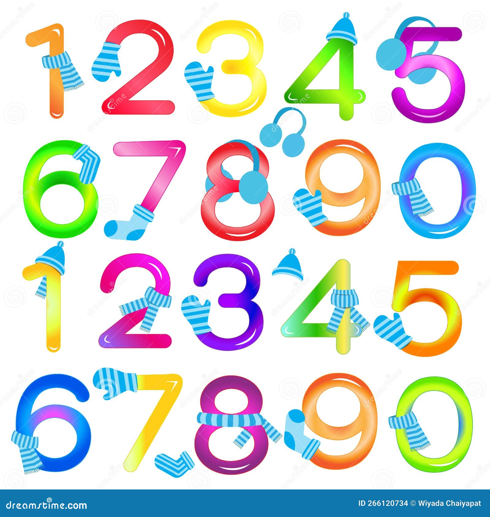 The Numbers are Ready To Wear Winter Clothes Stock Vector ...