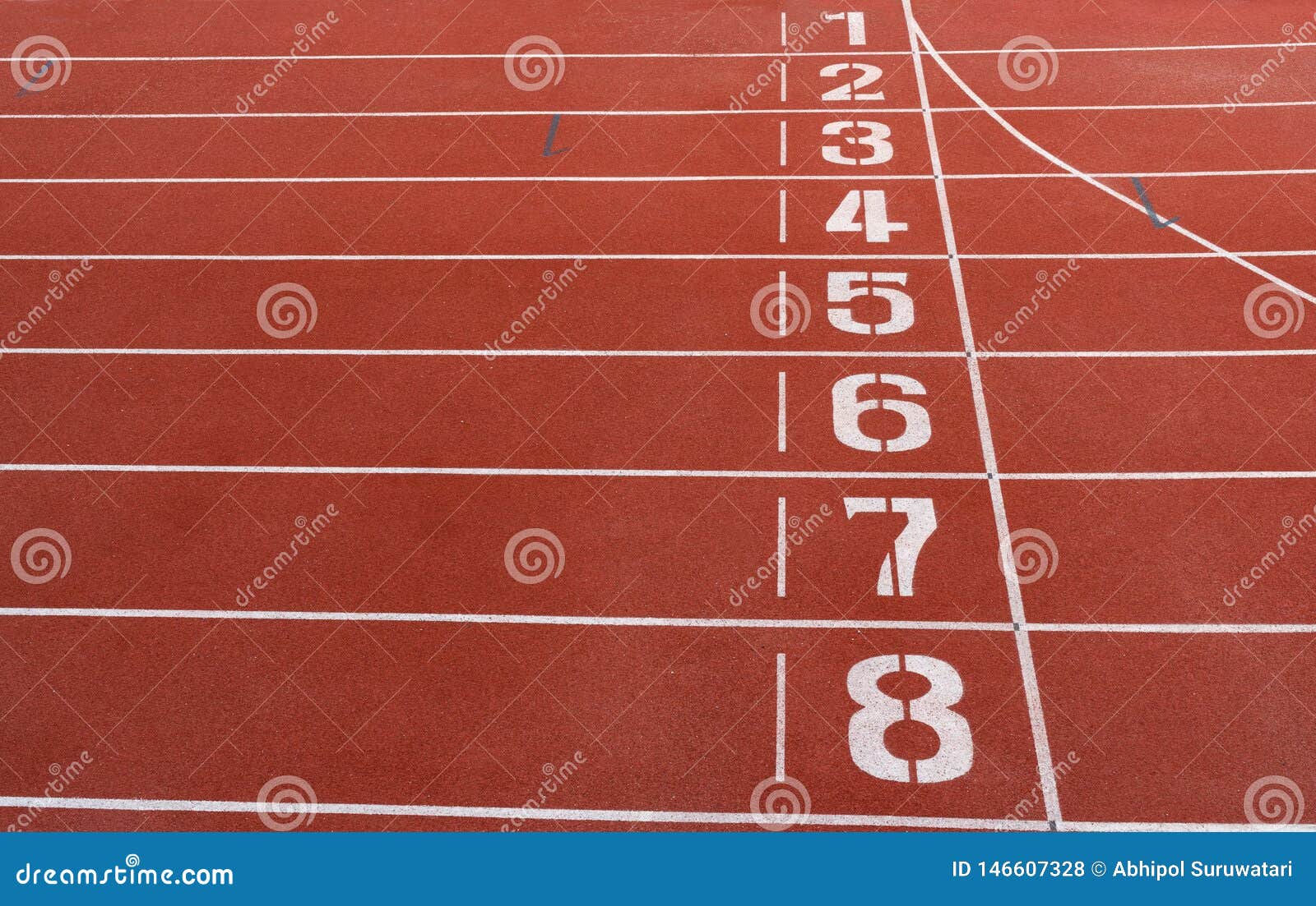 Numbers on Red Running Track. Stock Photo - Image of texture, track ...