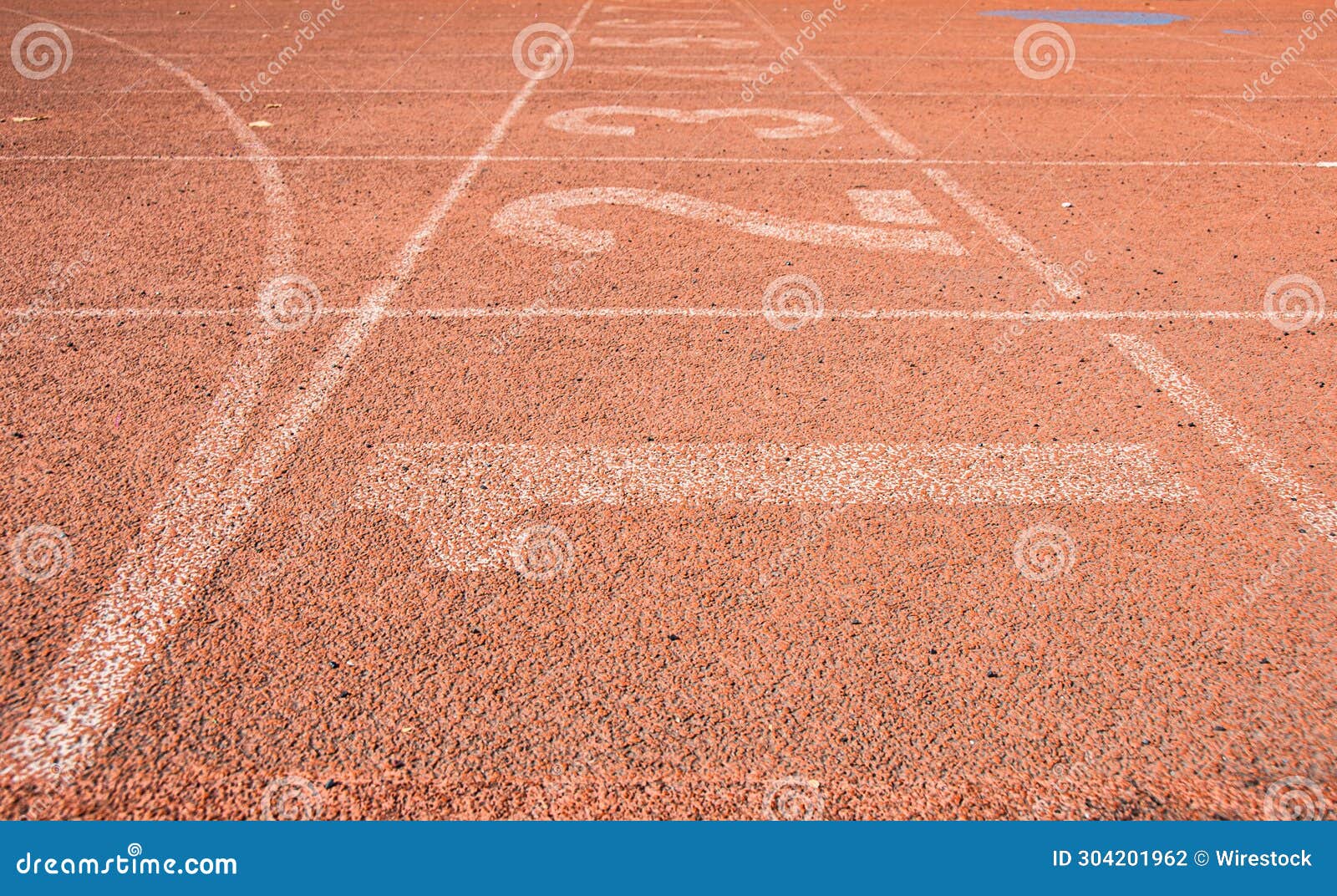 Numbers on the Red Surface of a Running Track Stock Photo - Image of ...