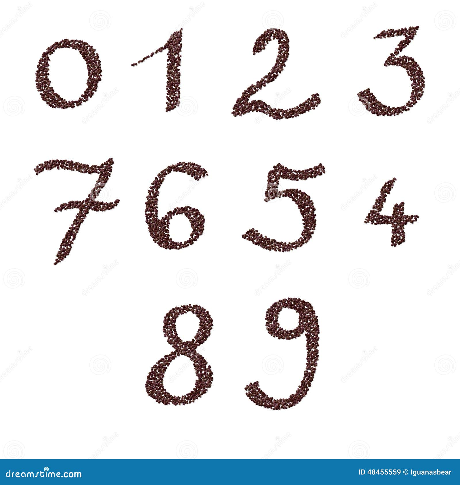 Numbers of Roasted Coffee Beans Template Stock Illustration ...