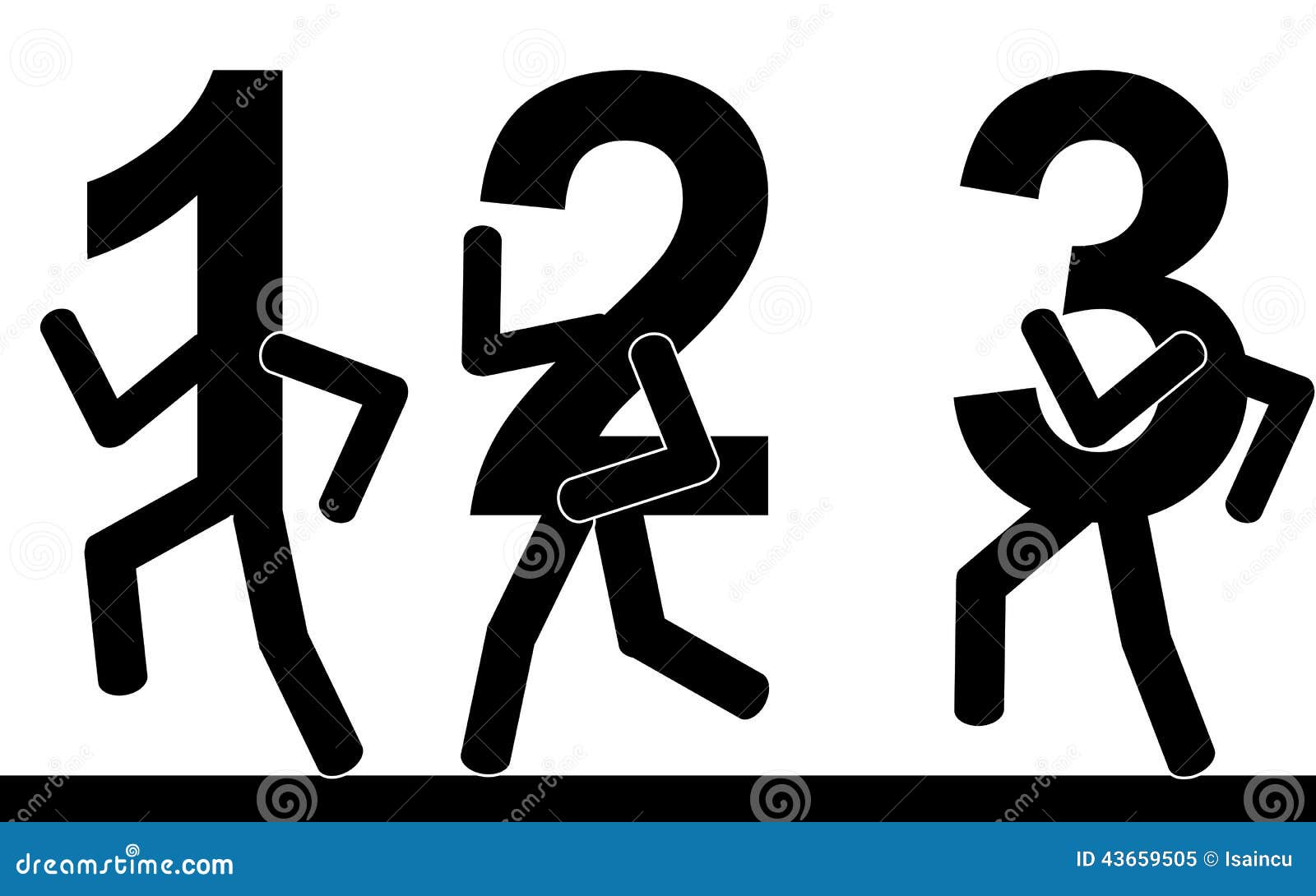 The numbers run stock vector. Illustration of person - 43659505