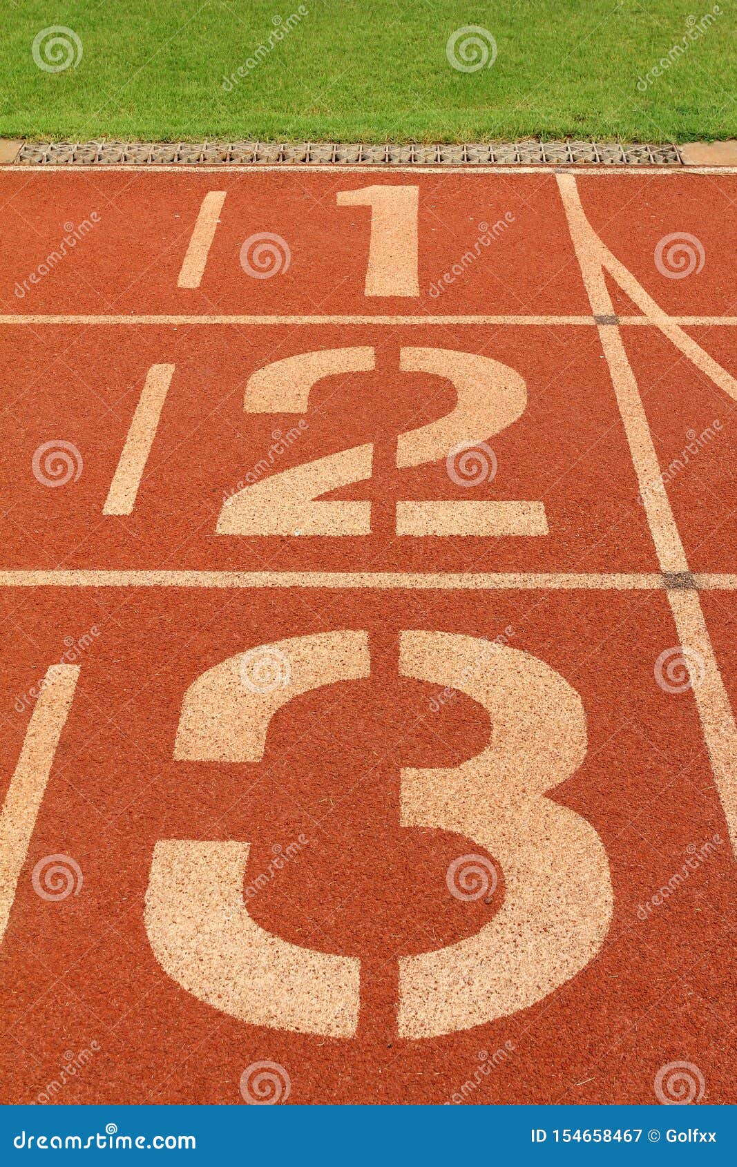A Numbers One Two and Three on Running Track Stock Image - Image of ...
