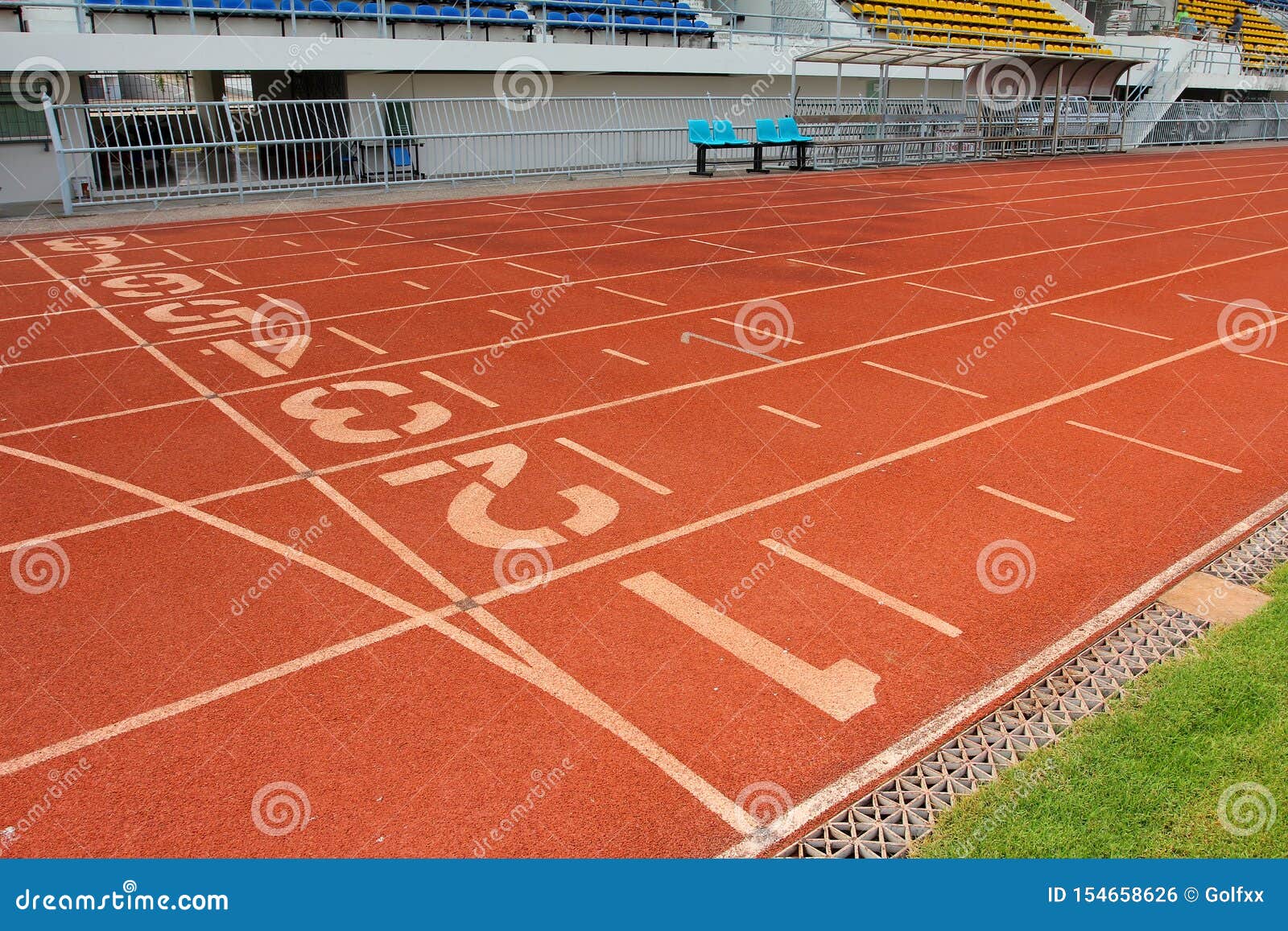 Numbers on running track stock photo. Image of field - 154658626