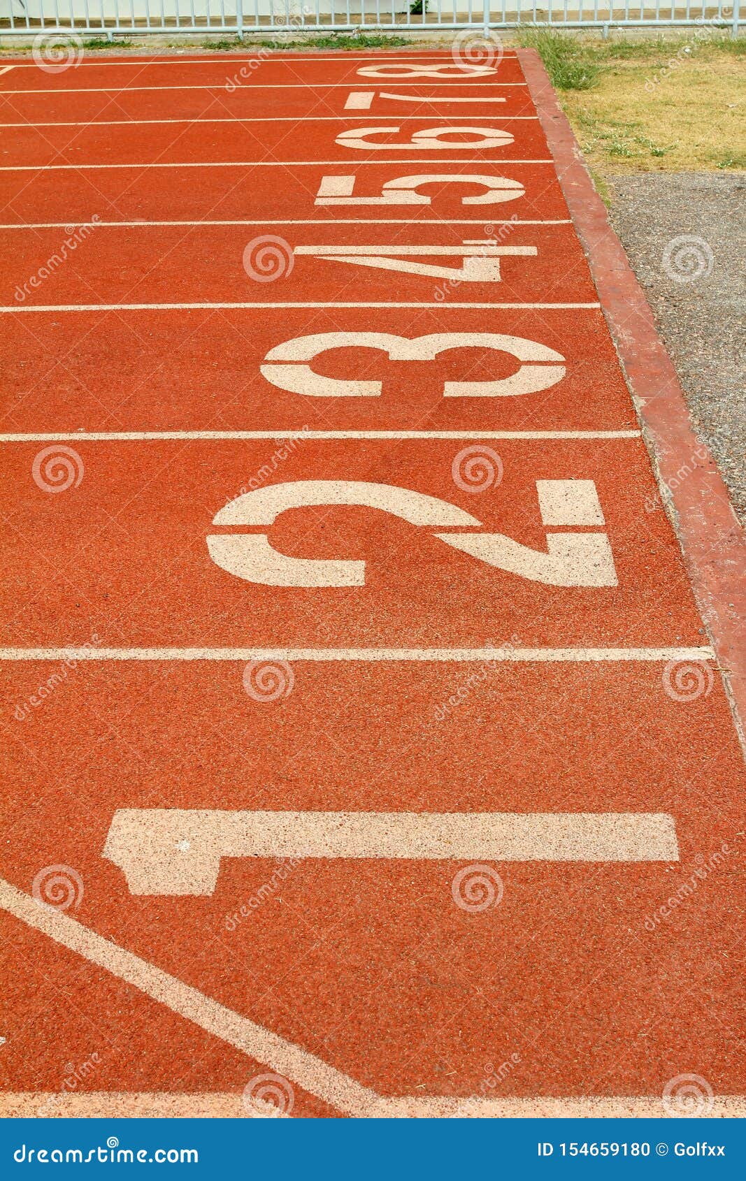 Numbers on running track stock photo. Image of goal - 154659180
